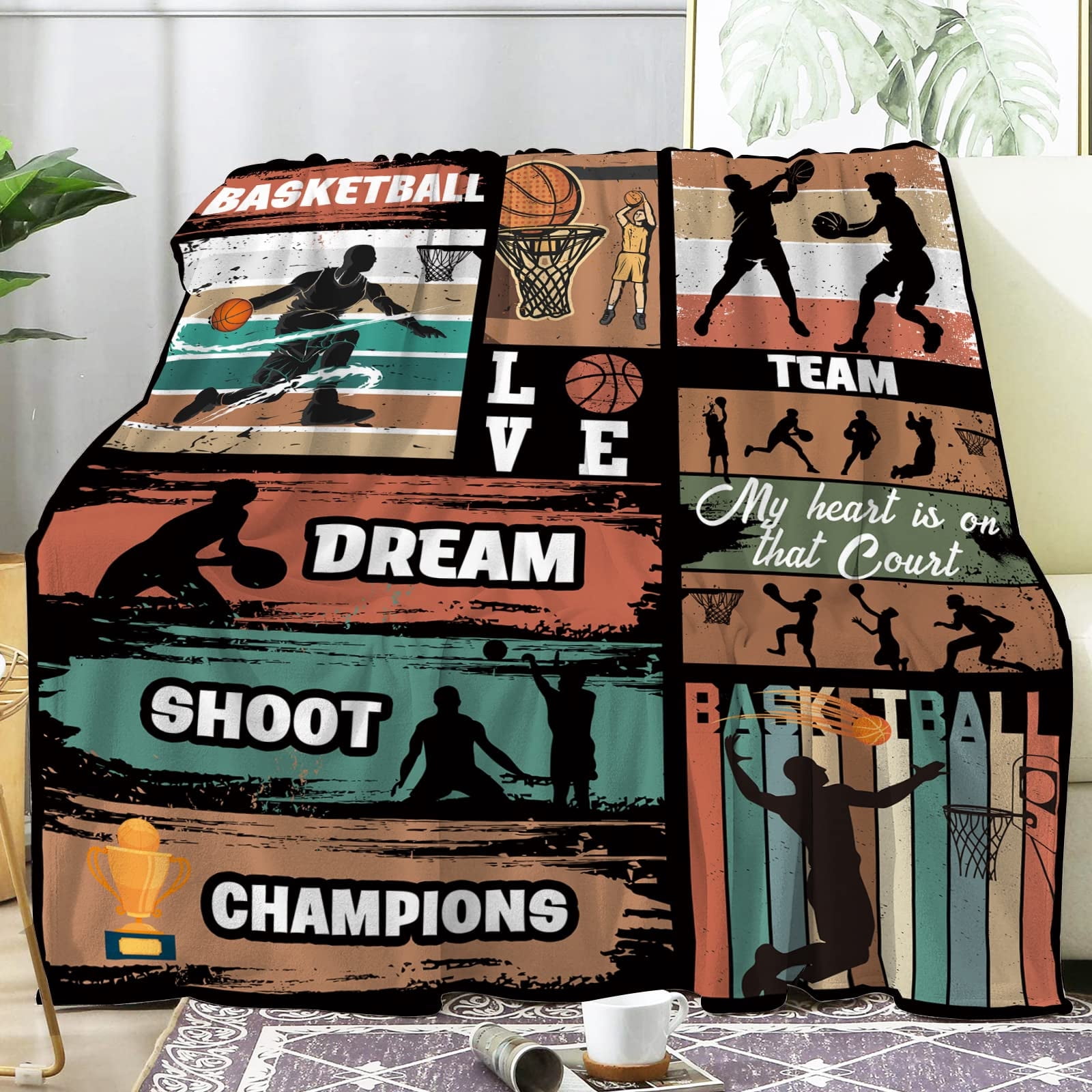 Paready Basketball Blanket Basketball Gifts for Kids Boys Men Soft Cozy ...