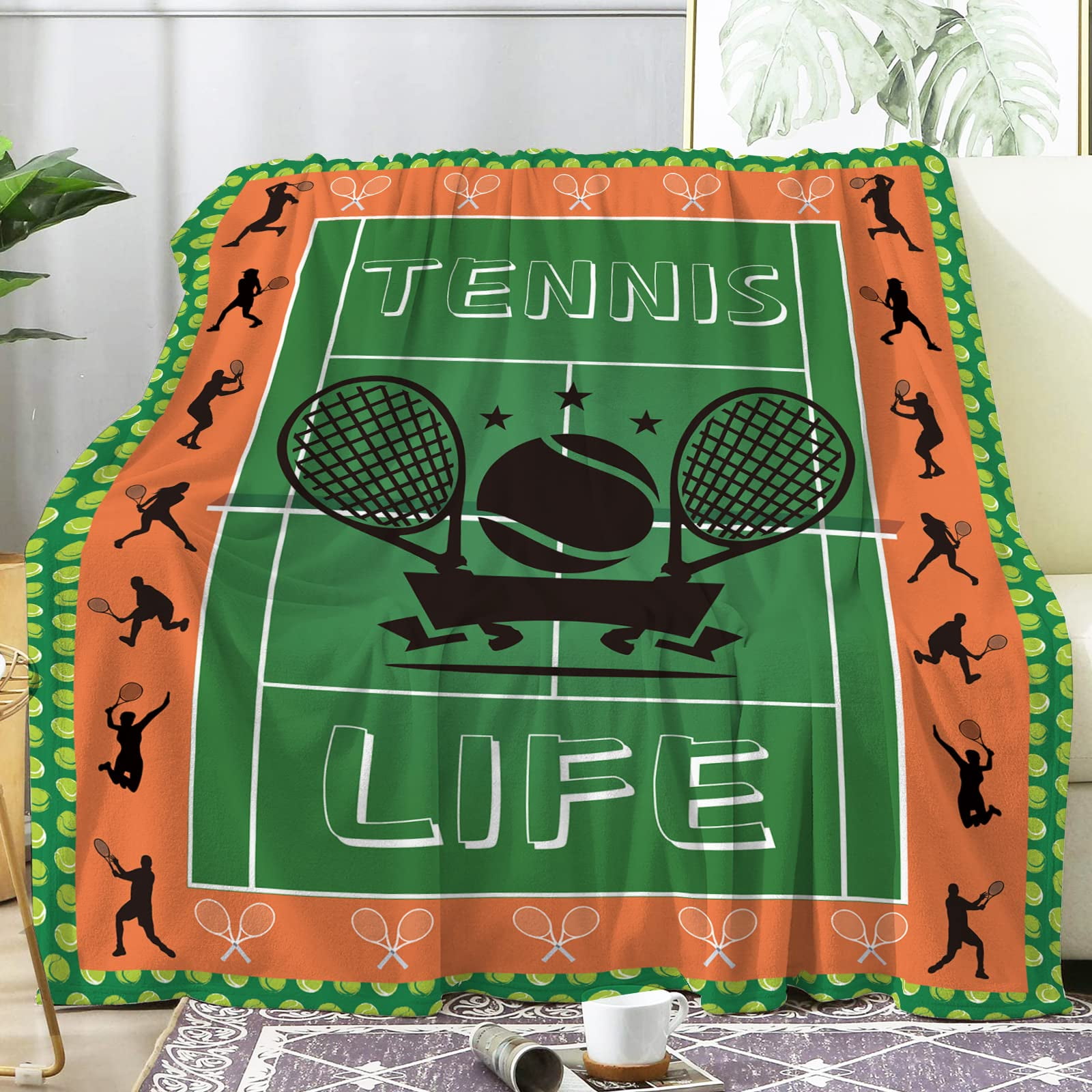 Paready Tennis Blanket Tennis Gifts Blanket for Men Women Adults Soft ...
