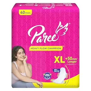 Paree Soft & Rash Free Heavy Flow Pads, XL 40 Period Pads +50mm longer ...