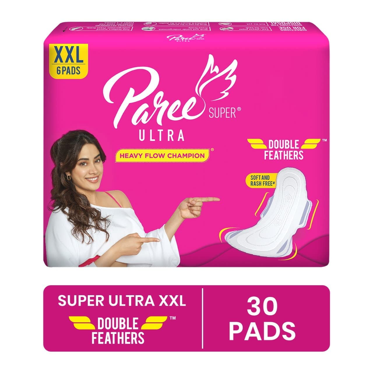 Paree Super Ultra Soft Feel Double Feathers Sanitary Pads For Women|Xxl ...