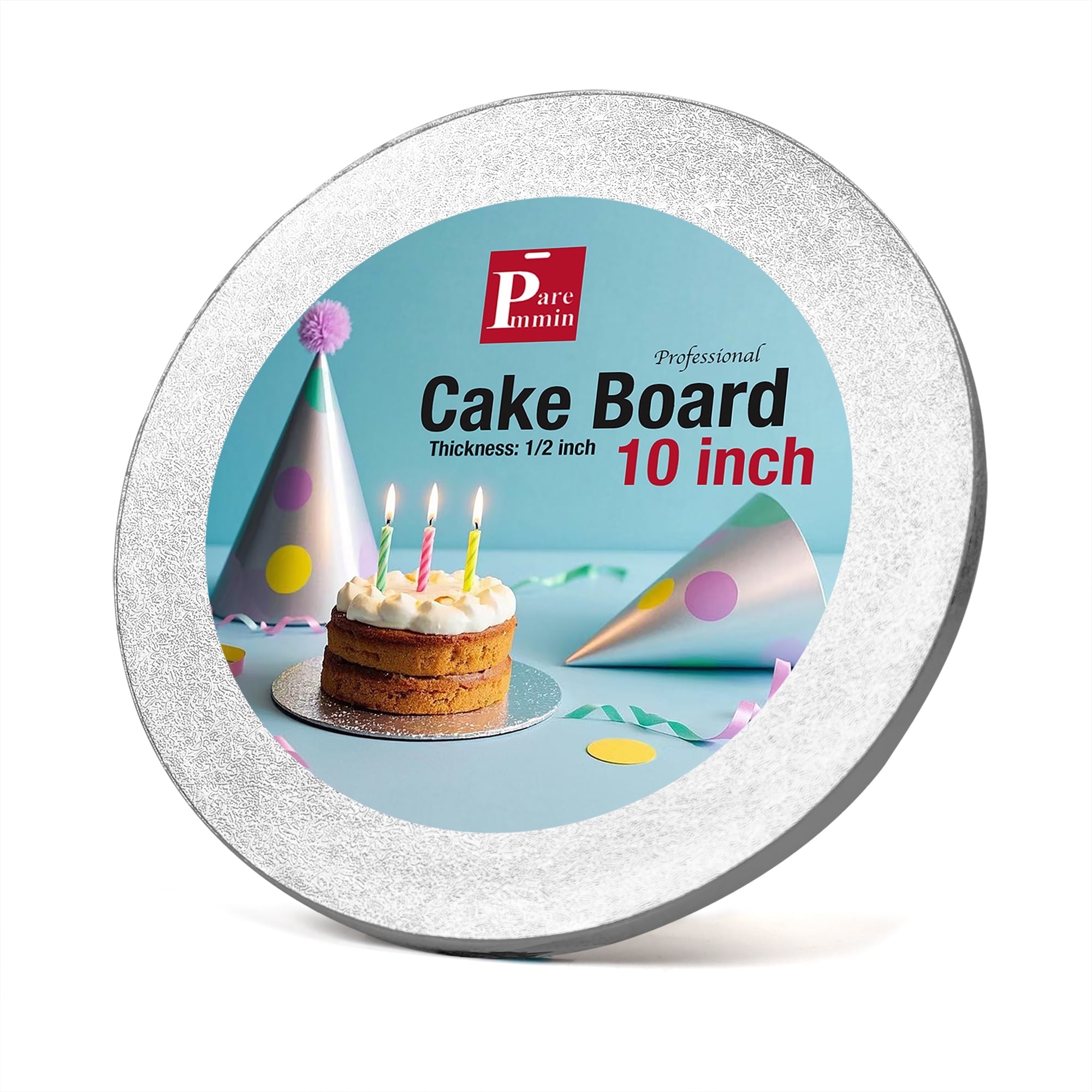 Paremmin 10inch Round Cake Boards 1/2inch Thick - Sturdy Silver Cake ...