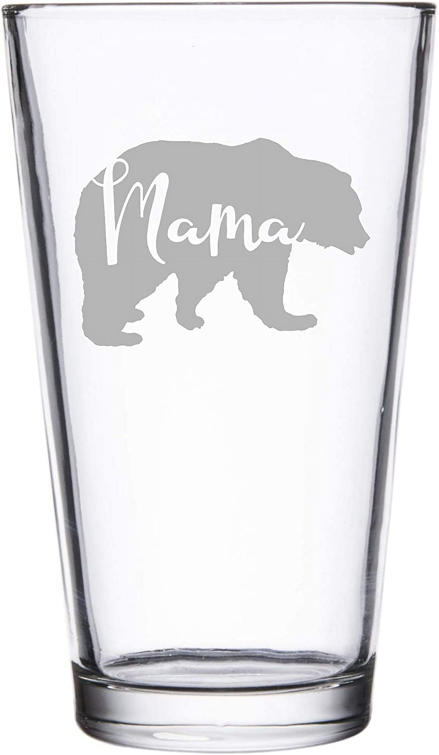 Parent Bear Negative Space Text Silhouette - Laser Engraved Pint ...