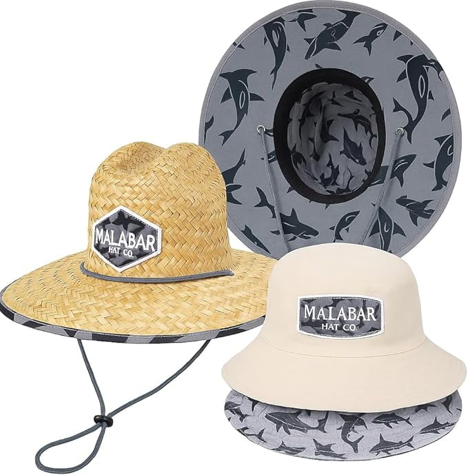 Parent-Child Matching Sun Hat Set – Adult Straw Lifeguard Hat + Kids ...