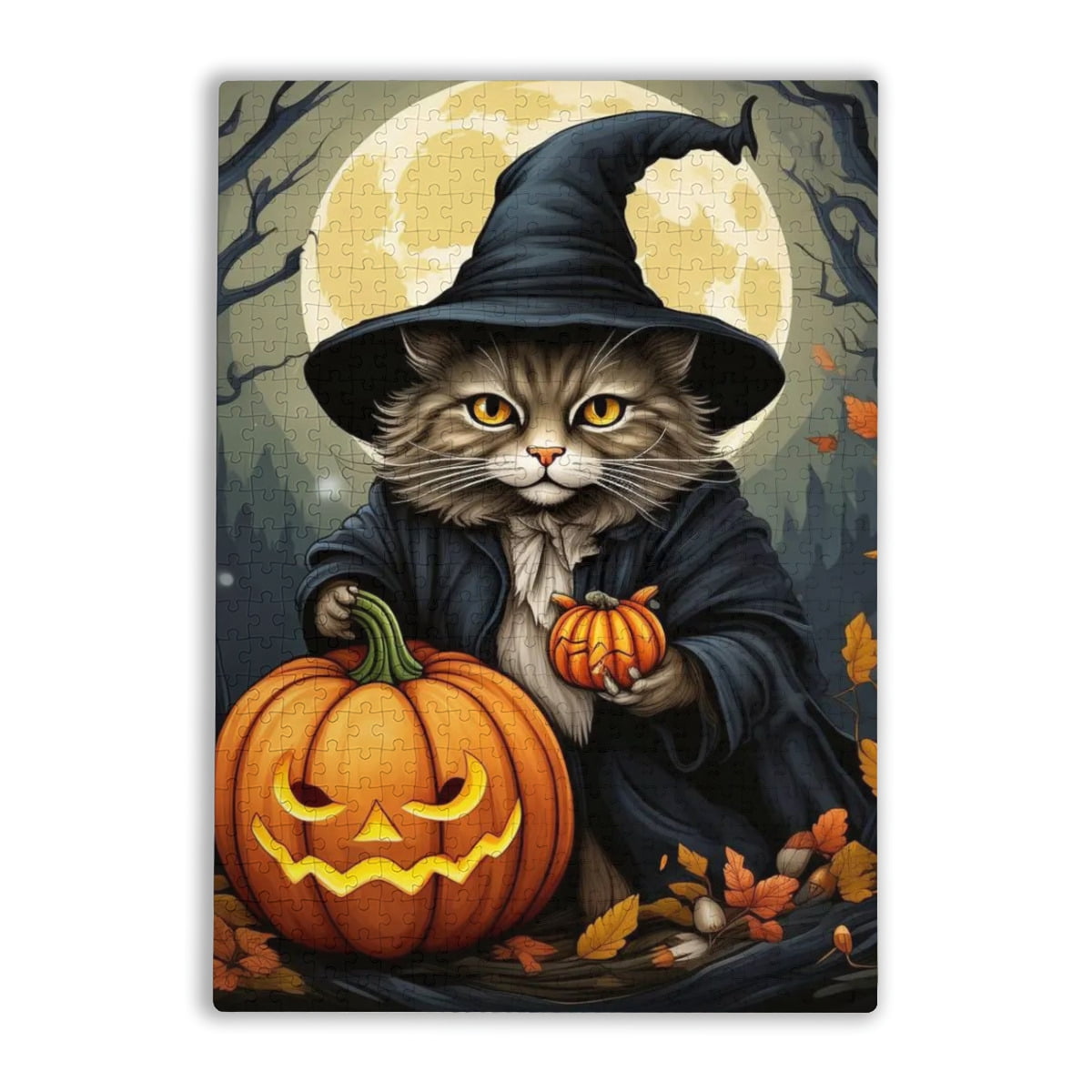 Parent-Child Puzzle 500 Pieces A Cat Wearing a Black Wizard Hat and ...