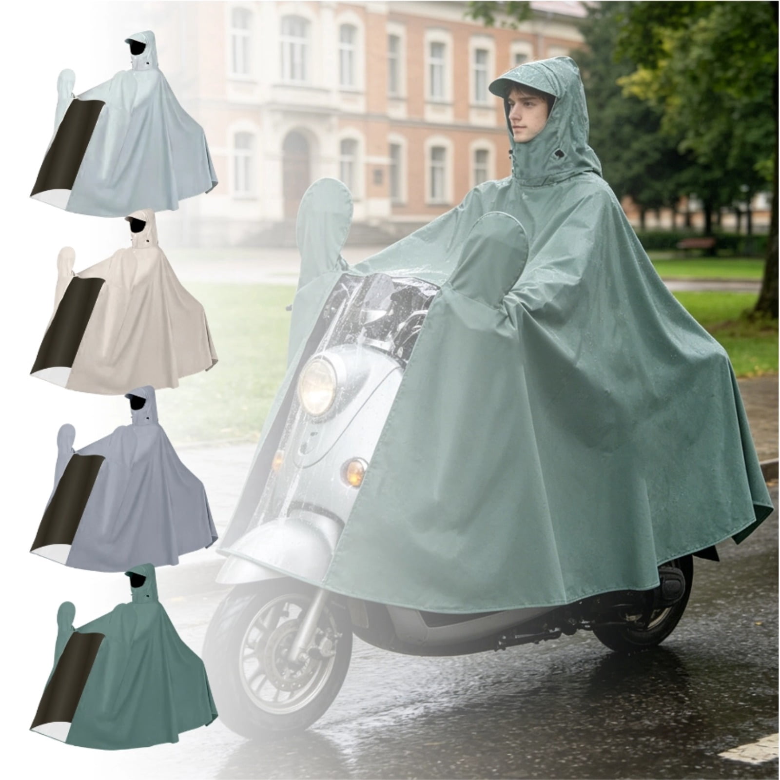 Parent-Child Rain Poncho for Electric Scooter & Motorcycle – Extra-Wide ...