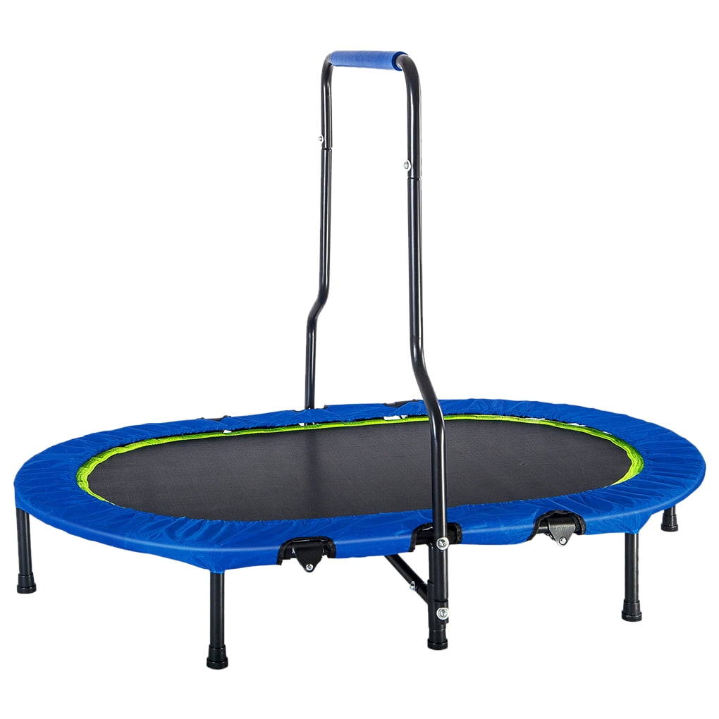 Parent-Child Twin Trampoline with Handrail and Safety Cover Mini Kids ...