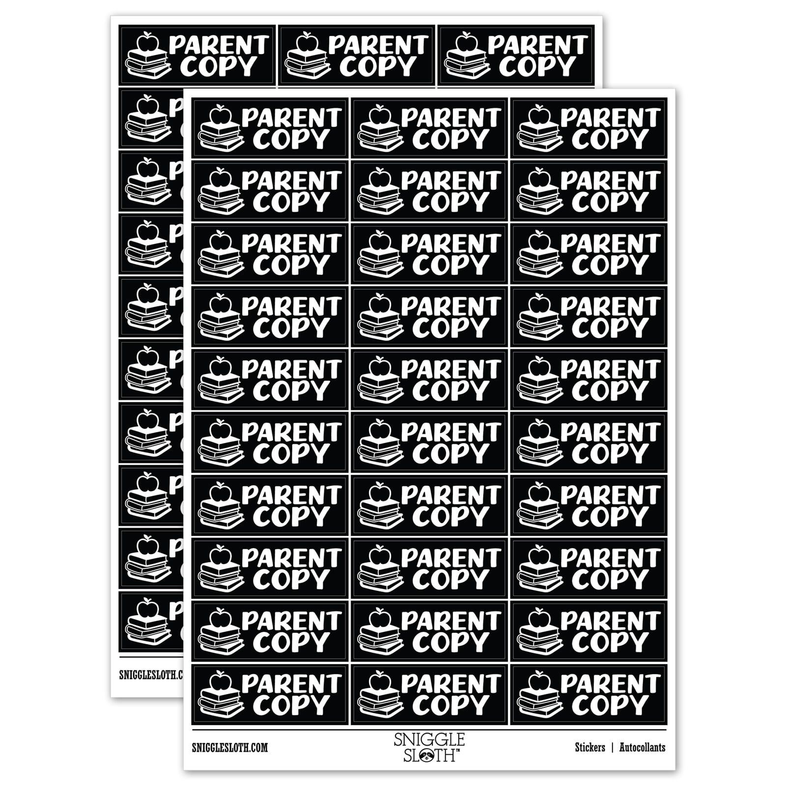 Parent Copy Teacher Student School Sticker Set - Black - Matte Finish ...