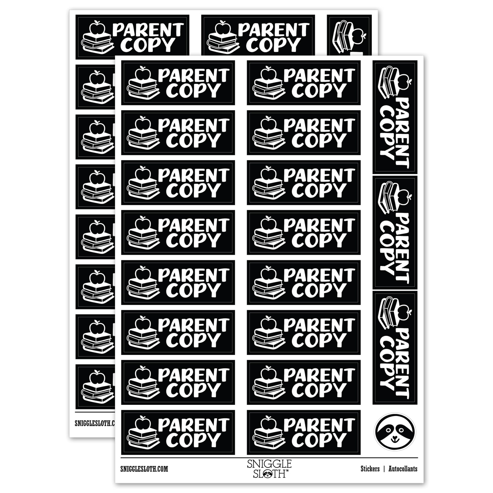 Parent Copy Teacher Student School Sticker Set - Black - Matte Finish ...