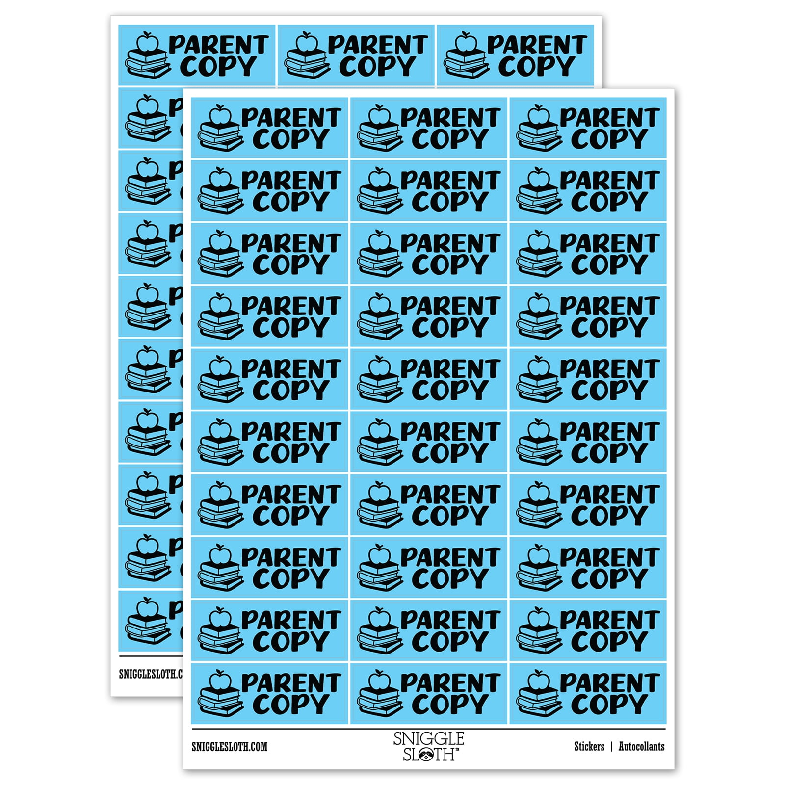 Parent Copy Teacher Student School Sticker Set - Light Blue - Gloss ...