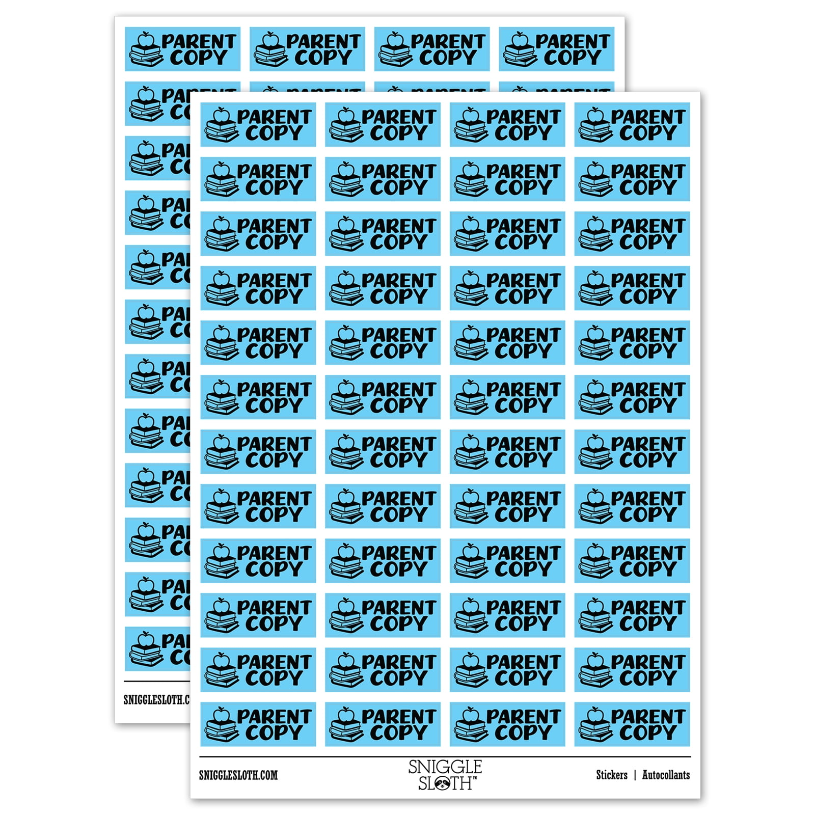 Parent Copy Teacher Student School Sticker Set - Light Blue - Matte ...