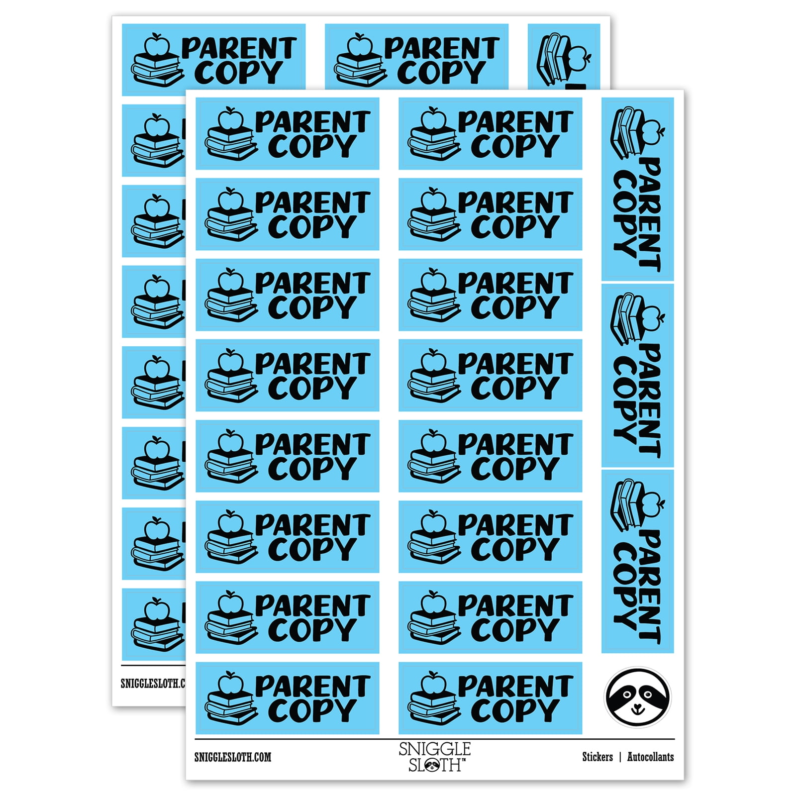 Parent Copy Teacher Student School Sticker Set - Light Blue - Matte ...