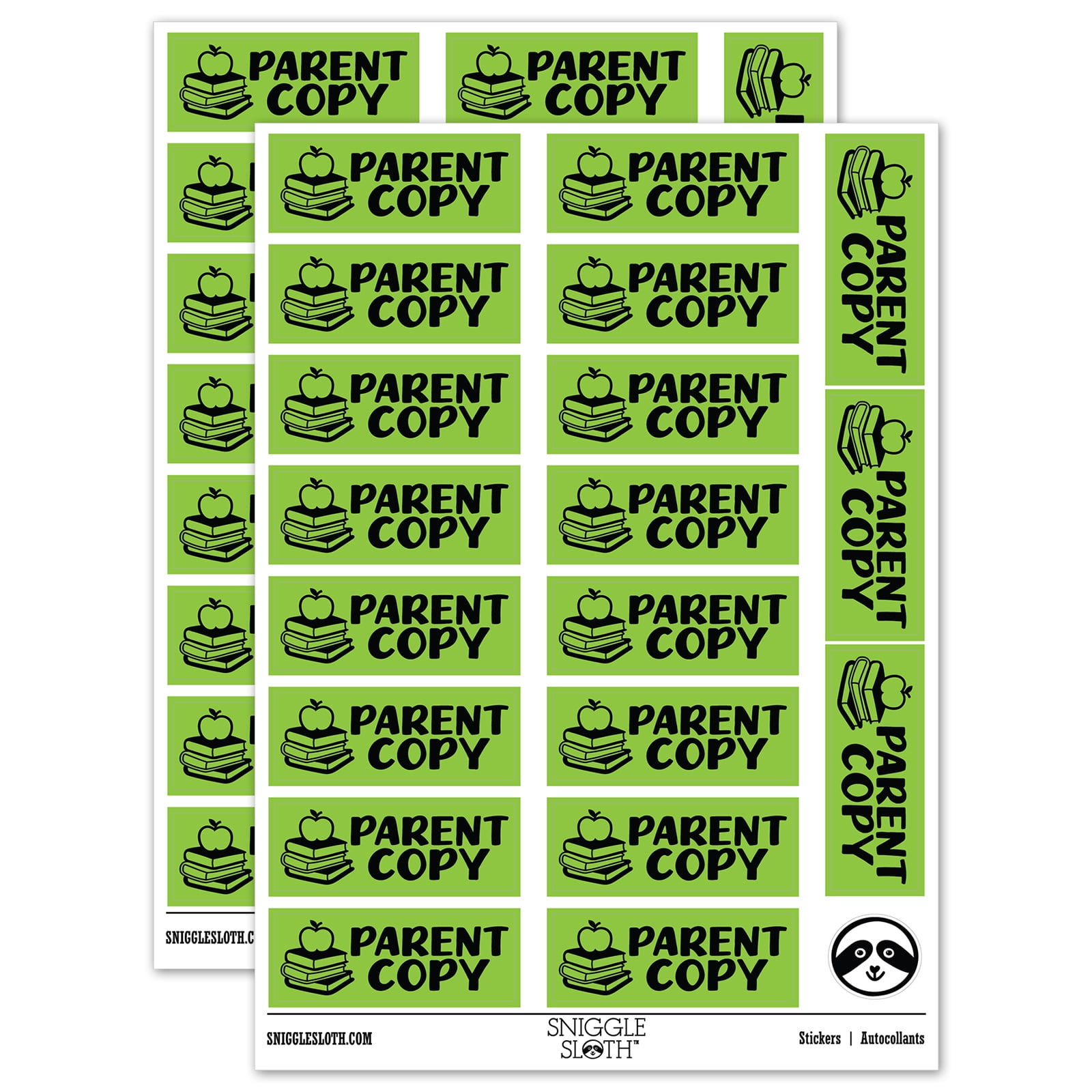 Parent Copy Teacher Student School Sticker Set - Light Green - Matte ...