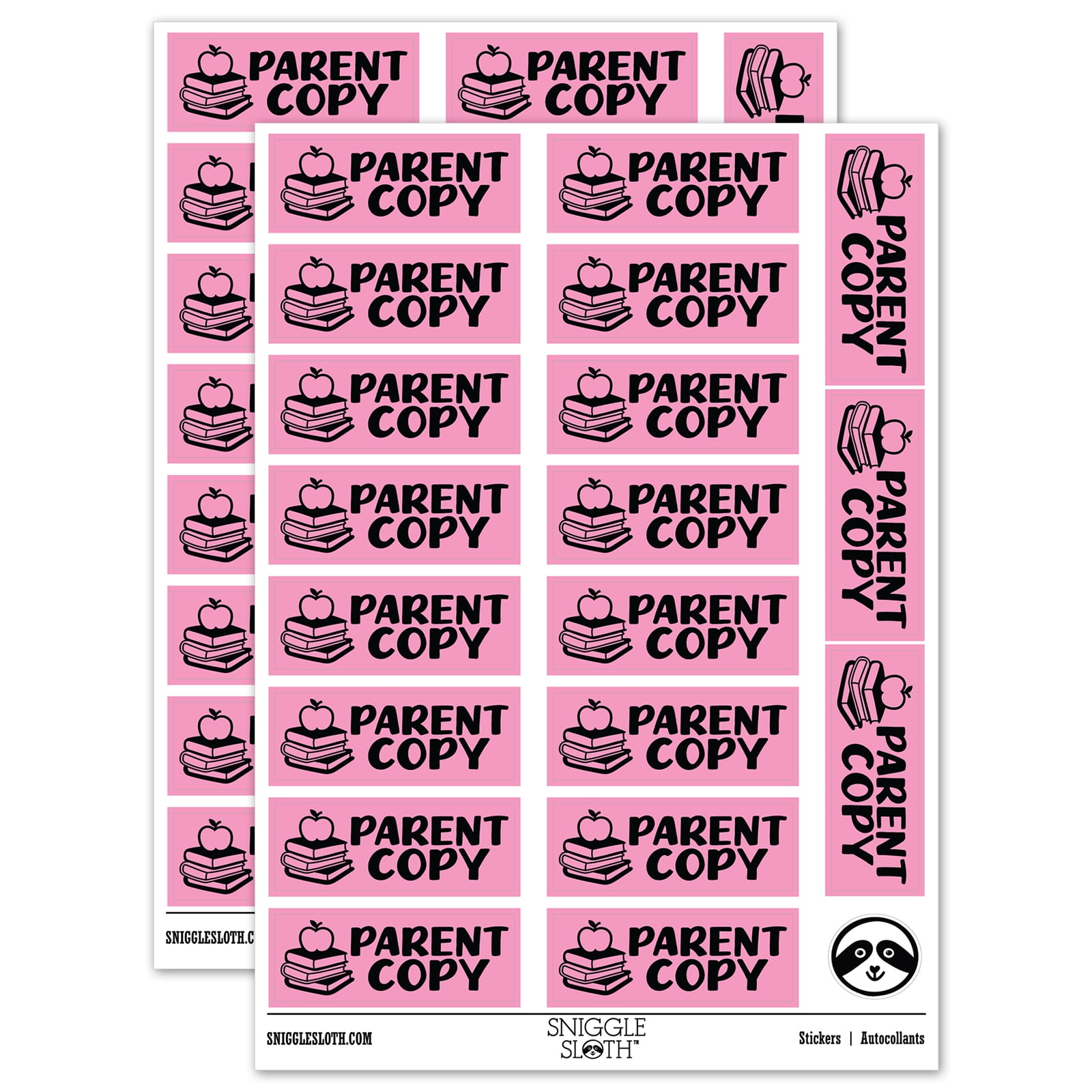 Parent Copy Teacher Student School Sticker Set - Light Pink - Matte ...