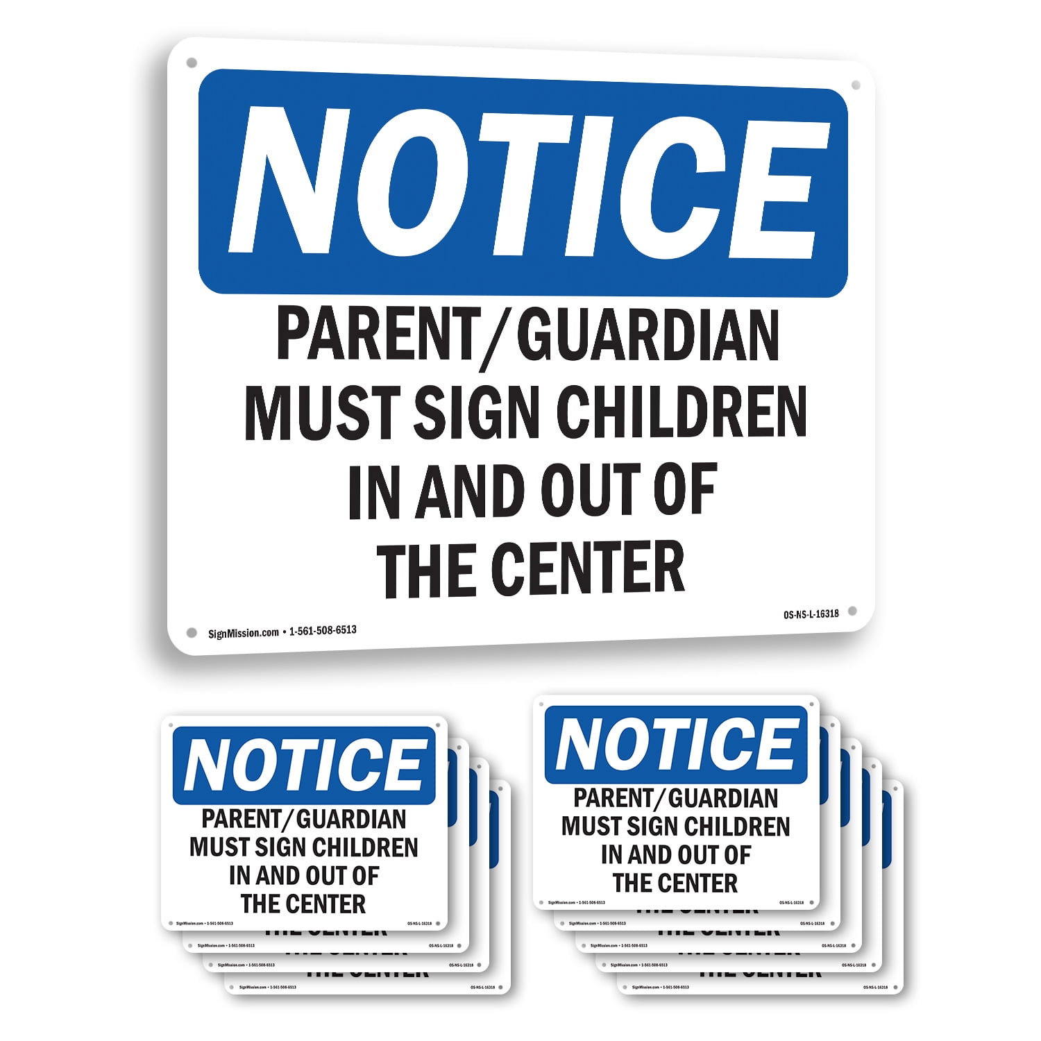 Parent Guardian Must OSHA Notice Aluminum Sign 24 Inch x 18 Inch - 10 ...