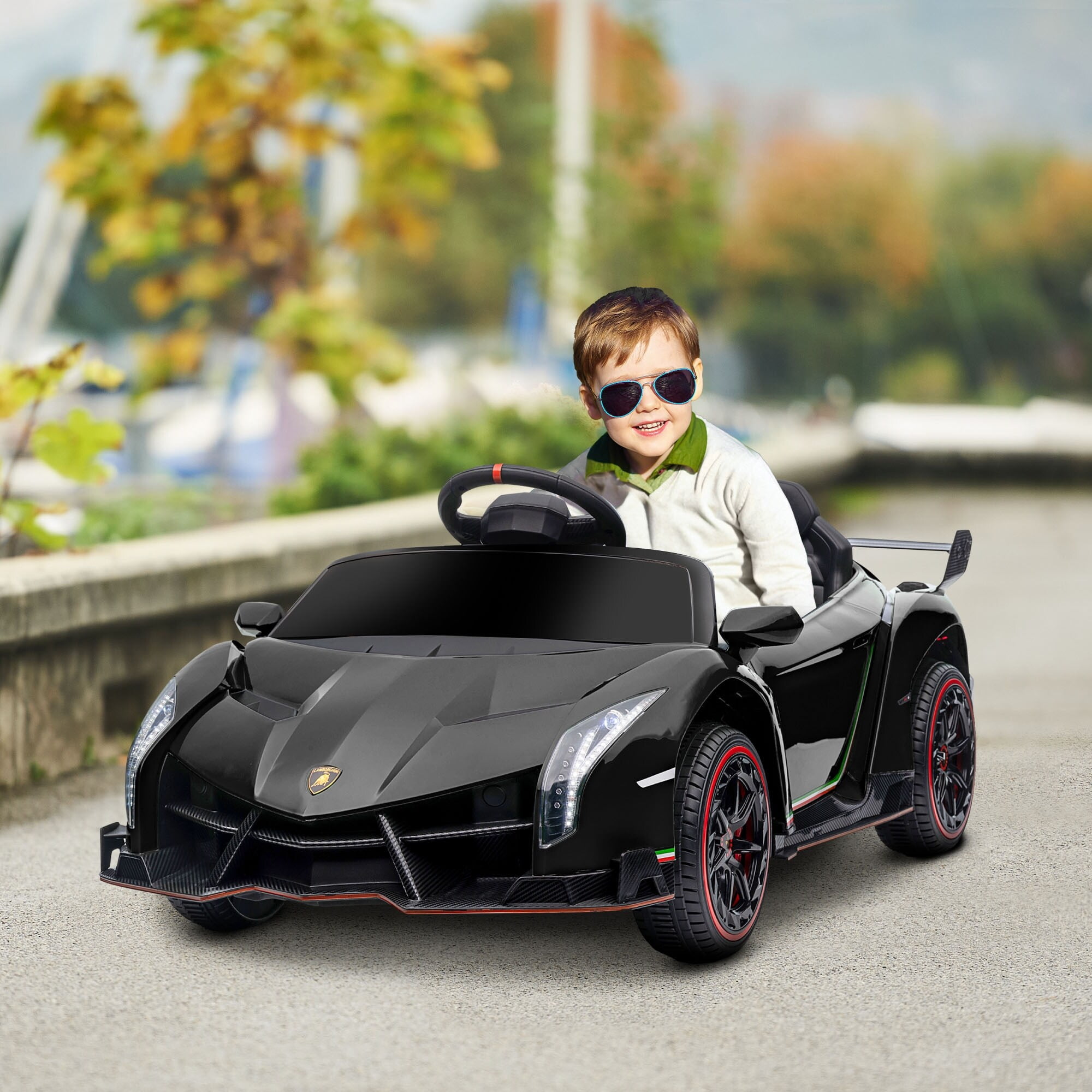 Parent Remote Control Electric Sports Car Toy, Ride on Car with Music ...