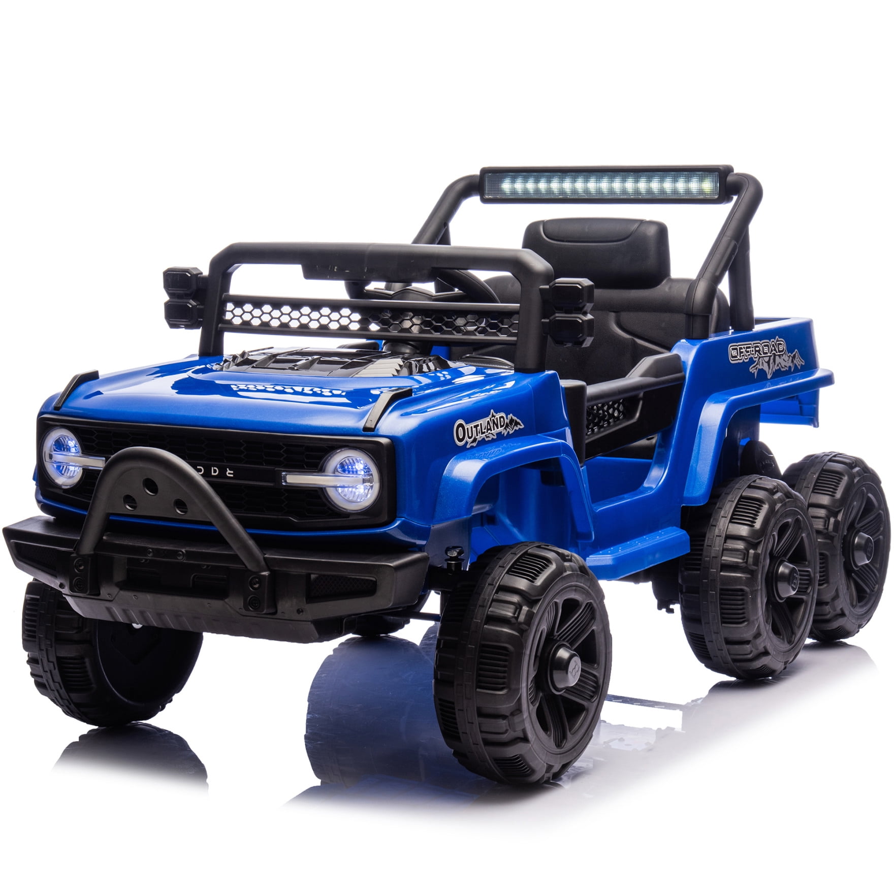 Parent Remote-Controlled 12V Kids Ride-On Truck with 6-Wheel Suspension ...
