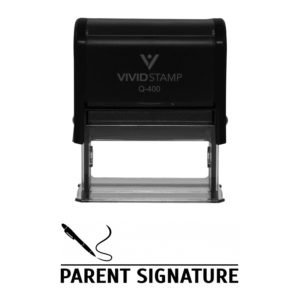 Parent Signature Teacher Self Inking Rubber Stamp (Black Ink) - X-Large ...