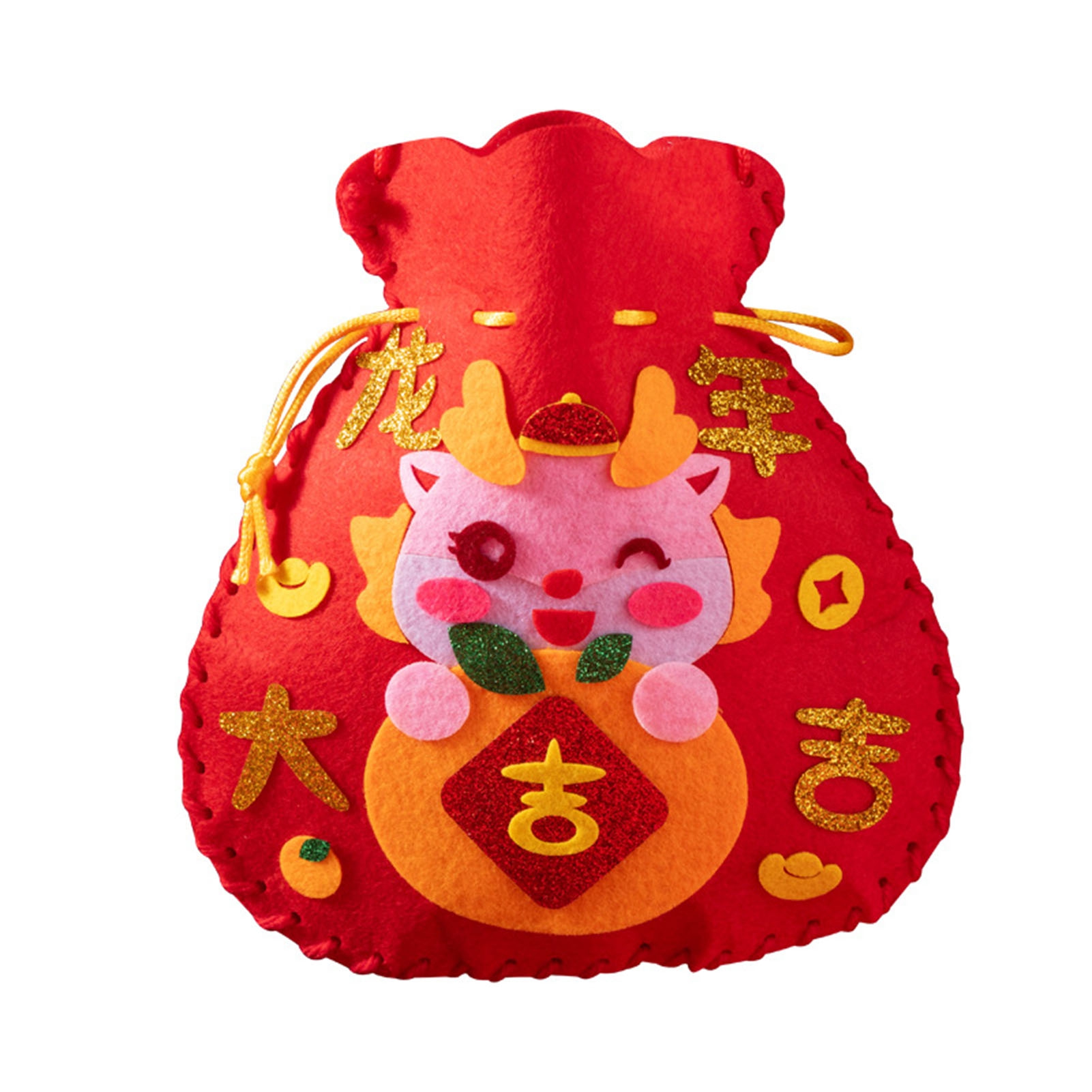 Parent-child Interaction Craft Kit Chinese New Year Diy Lucky Bag Material Bright Color Cartoon ...