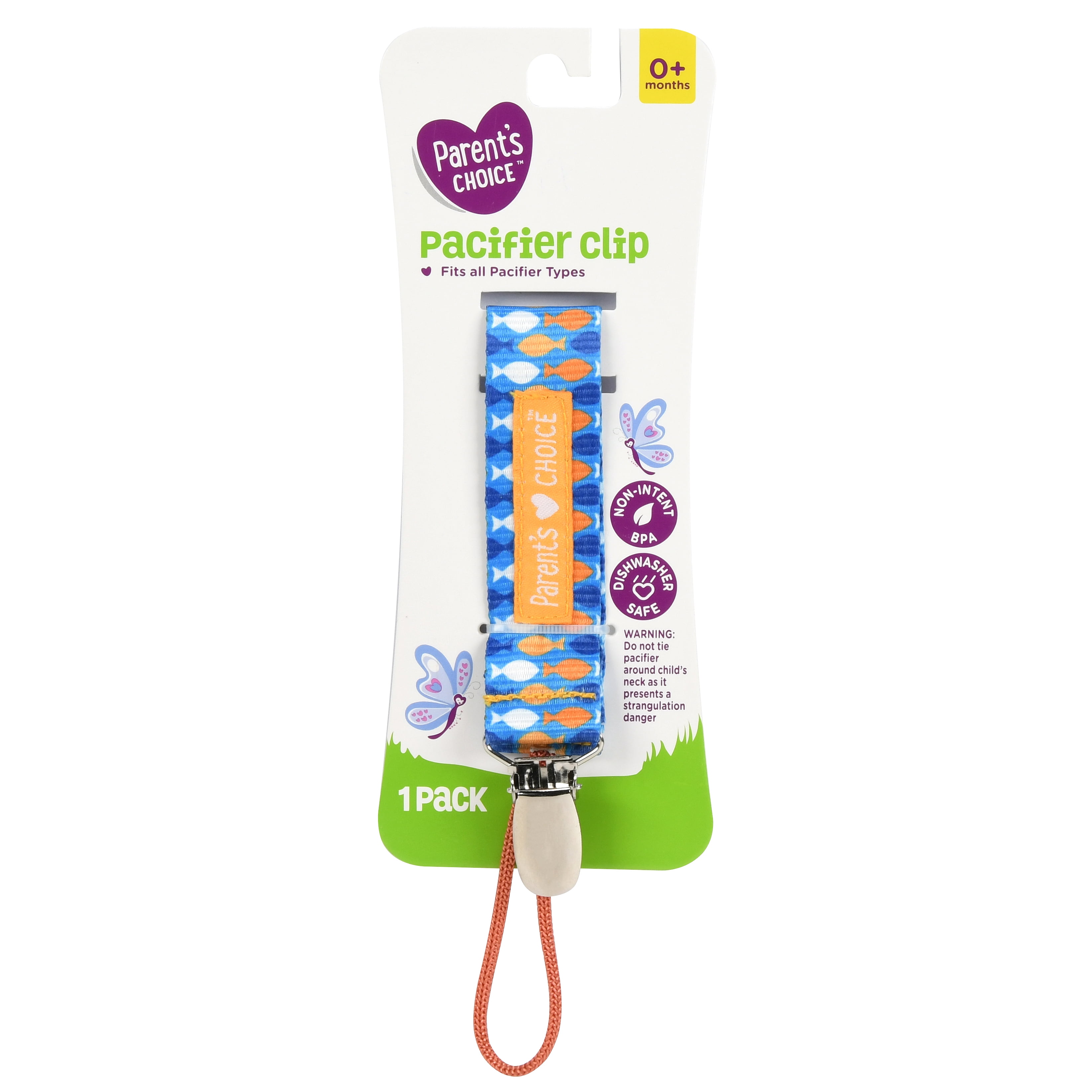 Parent's Choice 0+ Months Fish Pacifier Clip - Walmart.com
