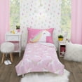 Parent's Choice 4-Piece Pink Magical Wishes Unicorn Toddler Bedding Set ...