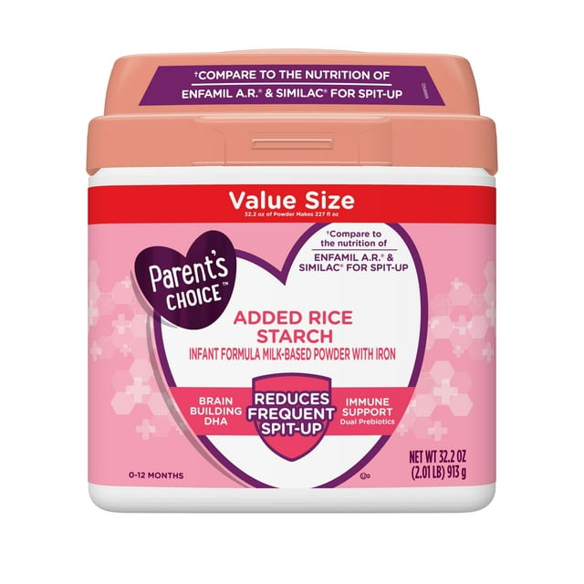 Parent's Choice Added Rice Starch Baby Formula Powder for Spit-up, 32.2 ...