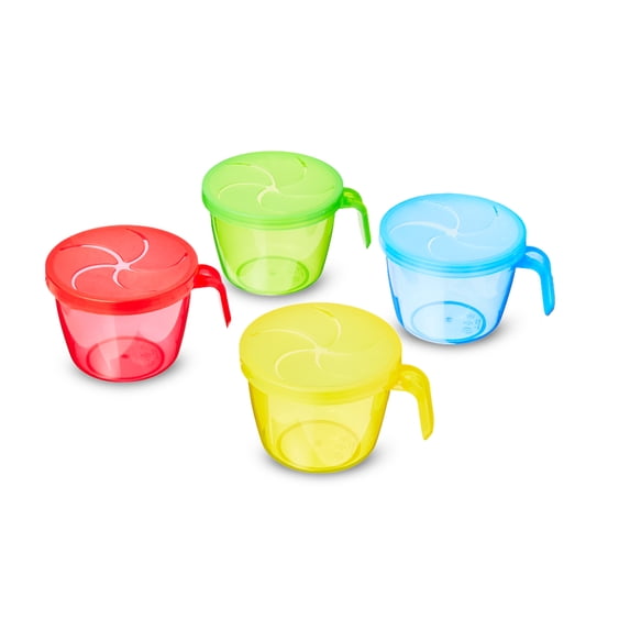 Parent's Choice Plastic Snack Cups with Handle, Multi-Color, 4 Pack ...