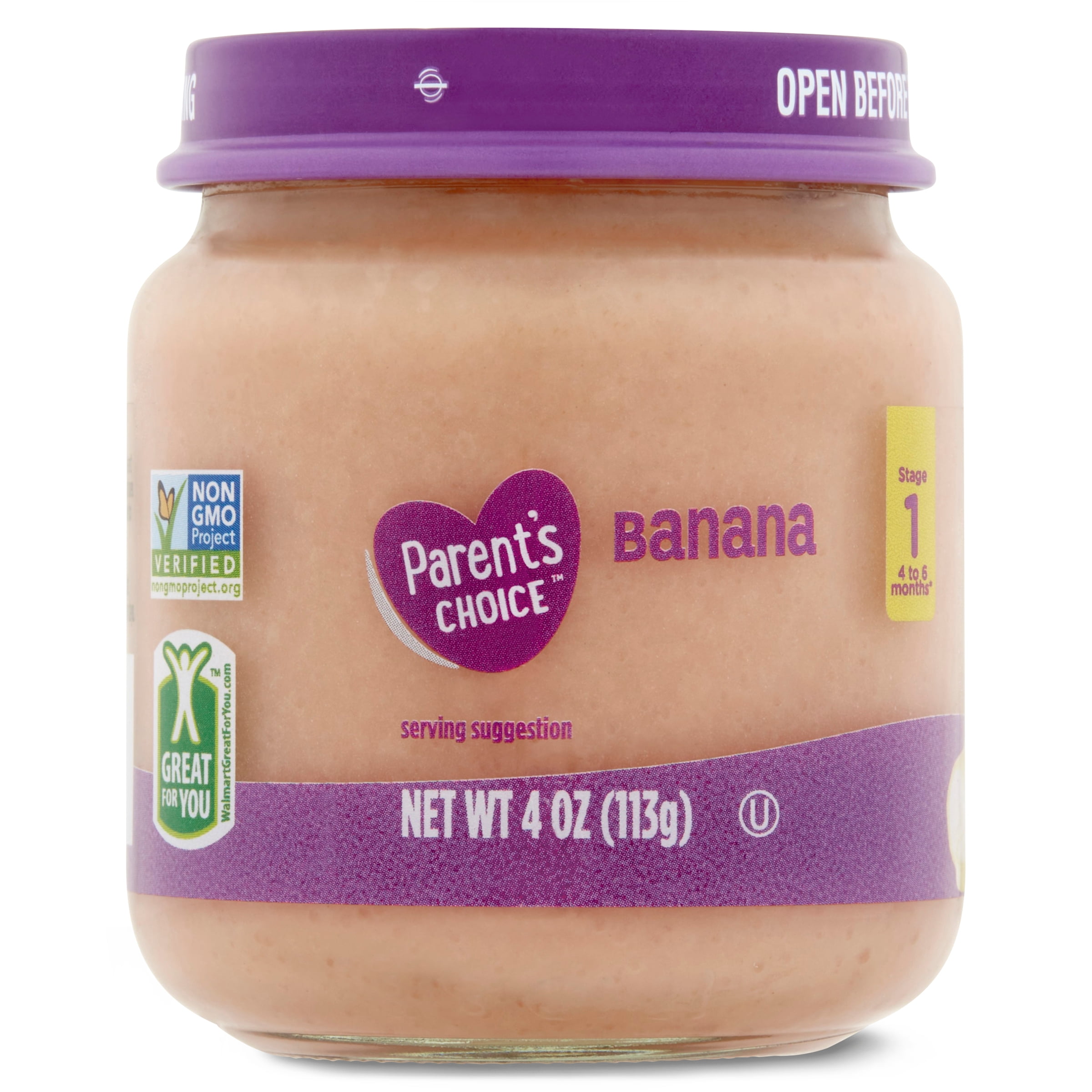Parent's Choice Banana Stage 1 Baby Food, 4 oz HSA/FSA Eligible ...