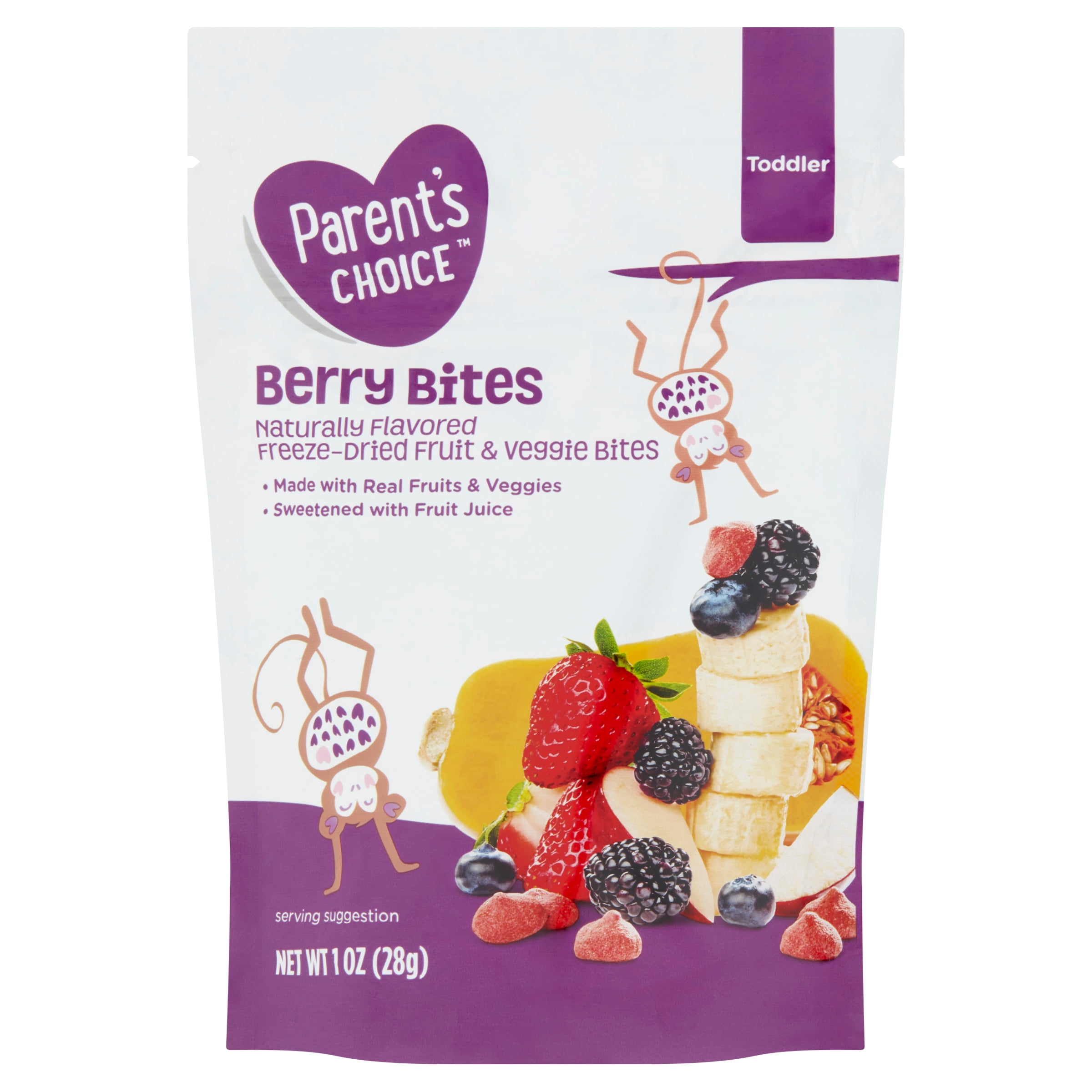 Parent's Choice Berry Bites for Toddlers 1 oz Natural Fruit and Veggie ...