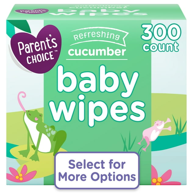 Parent's Choice Refreshing Cucumber Baby Wipes, 300 Count HSA/FSA ...