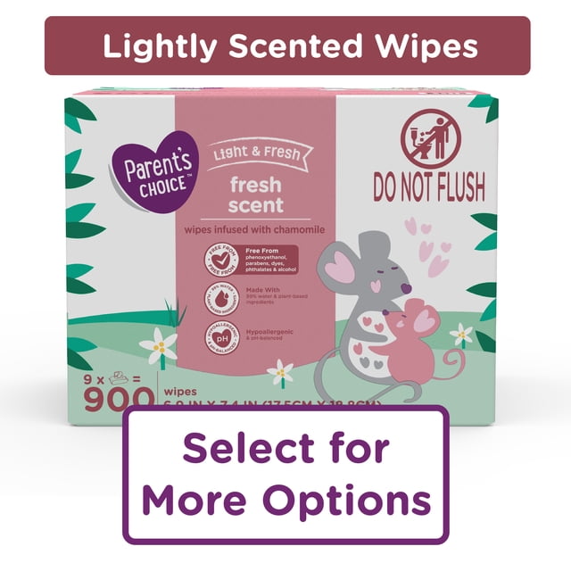 Parent's Choice Fresh Scent Baby Wipes, 900 Count (Select for More ...