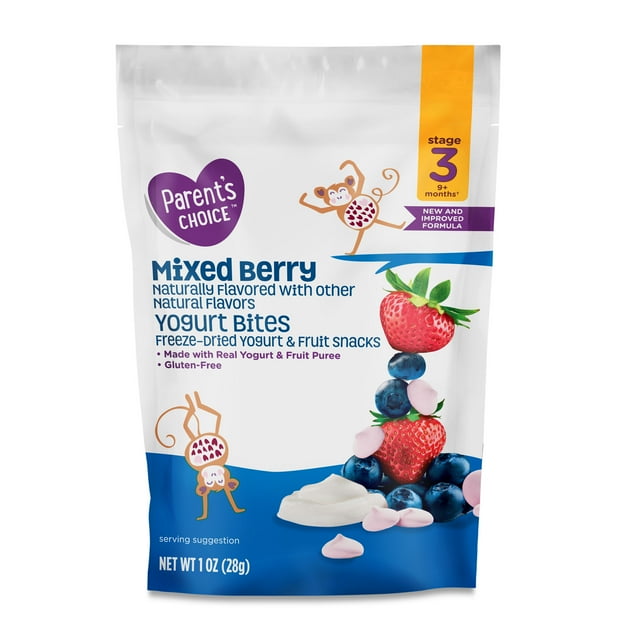 Parent's Choice Mixed Berry Freeze-Dried Yogurt & Fruit Snacks, Stage 3 ...