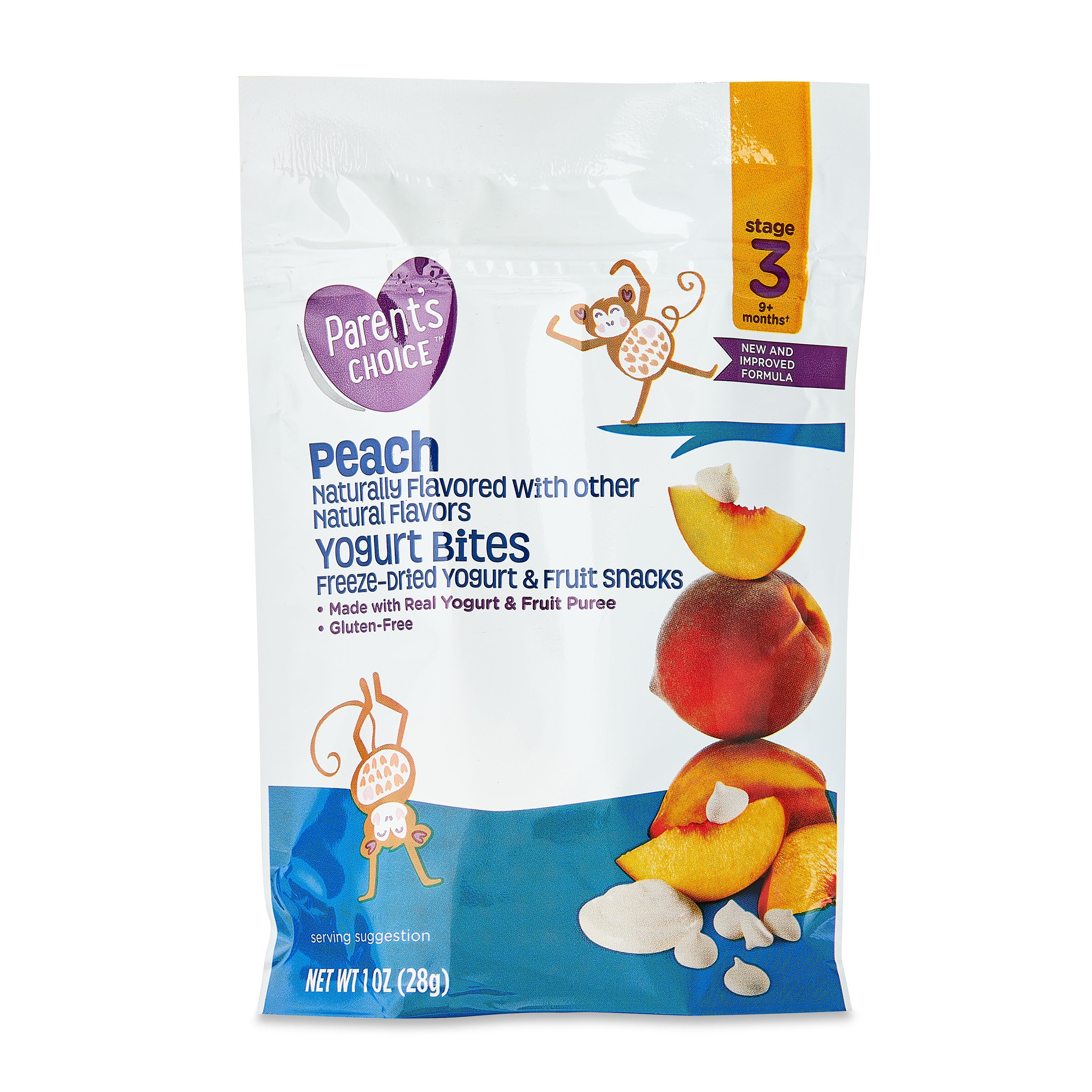 Parent's Choice Peach Stage 3 Toddler Yogurt Bites Snack 1 oz Pouch ...