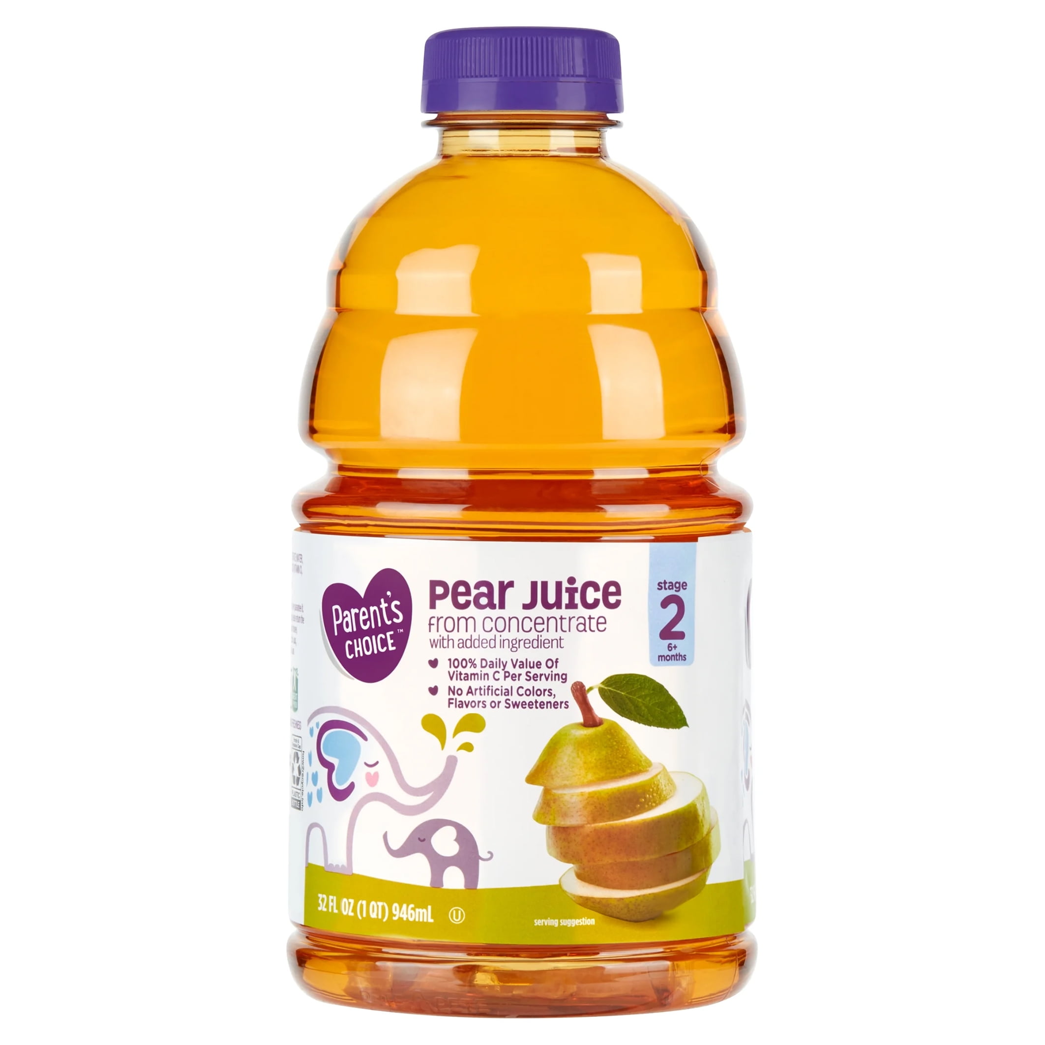Brandclub - Parent's Choice Pear Juice from Concentrate, Stage 2, 32 fl oz