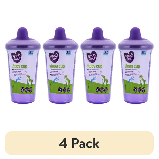 (4 pack) Parent's Choice Hard Spout Sippy Cup, 9 fl oz, 6 Months+ ...