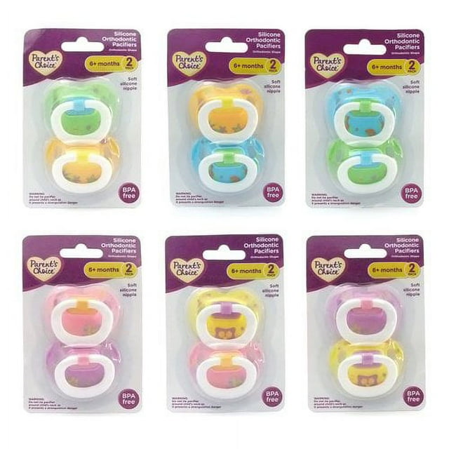 Parent's Choice Silicone Orthodontic Vent Pacifiers, 6+ Months, 2 Pack ...