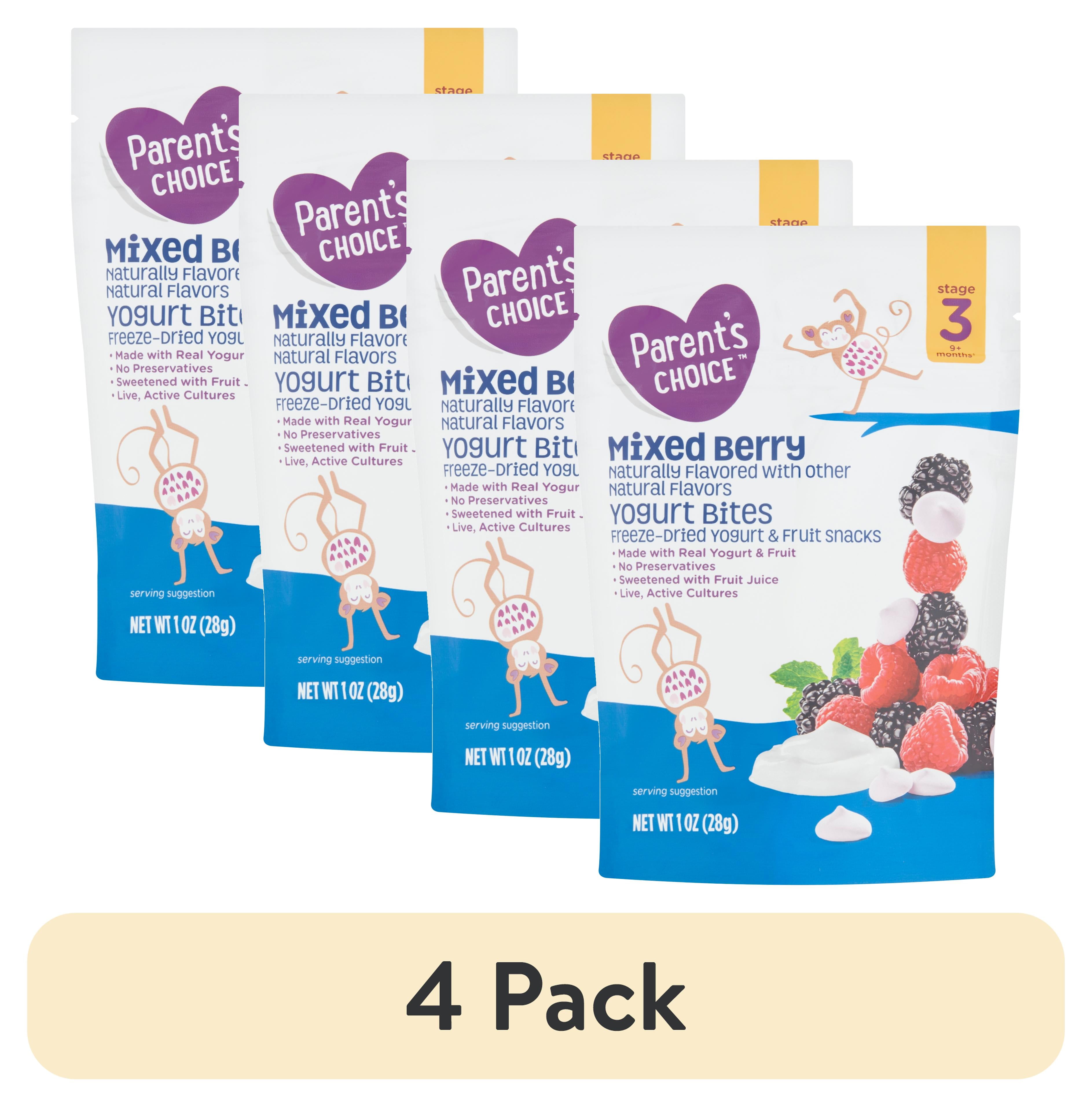 (4 pack) Parent's Choice Yogurt Bites, Mixed Berry, Stage 3, 1 oz ...