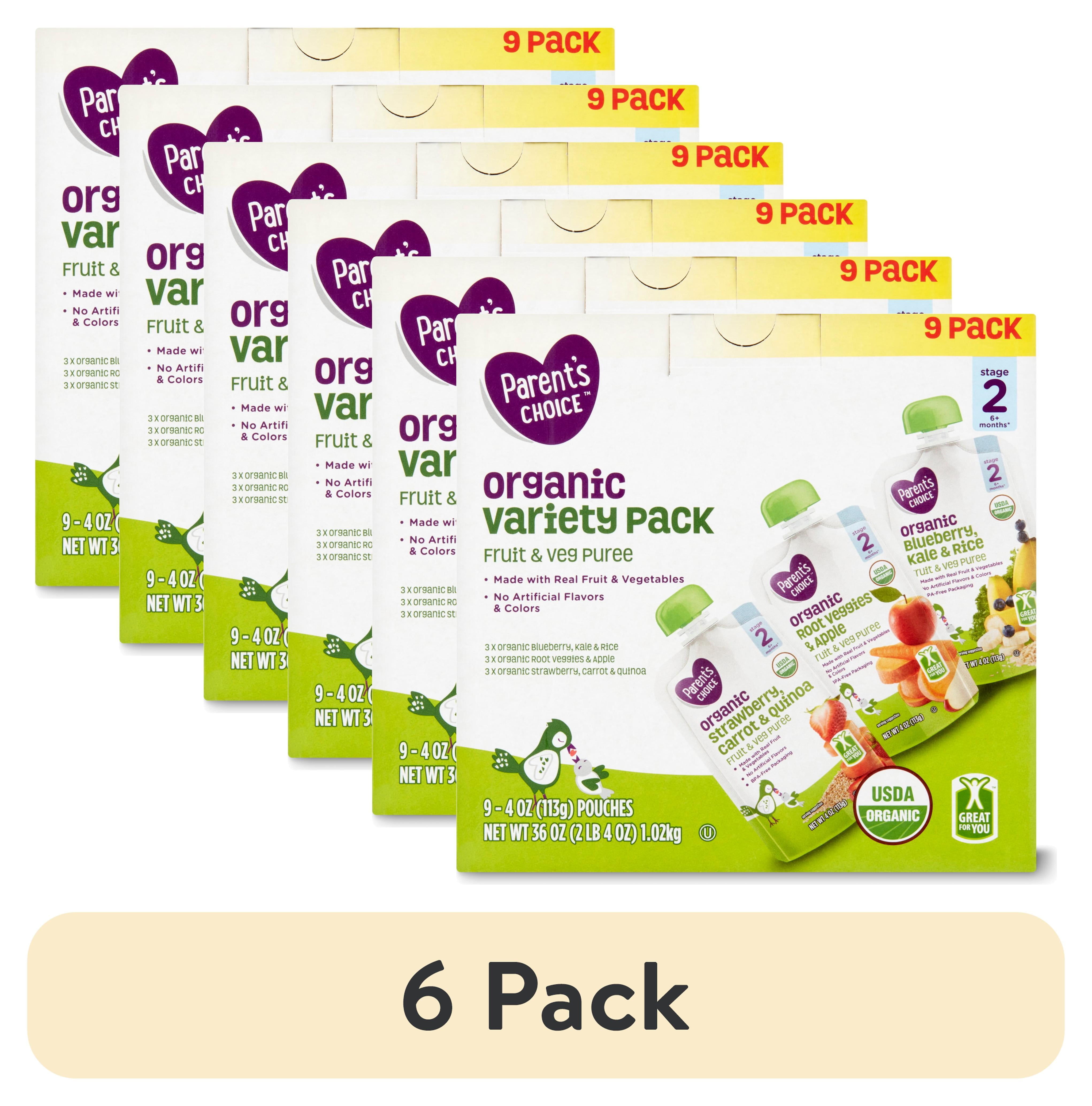(6 pack) Parents Choice Organic Multi-Pack Pouch Puree - Walmart.com