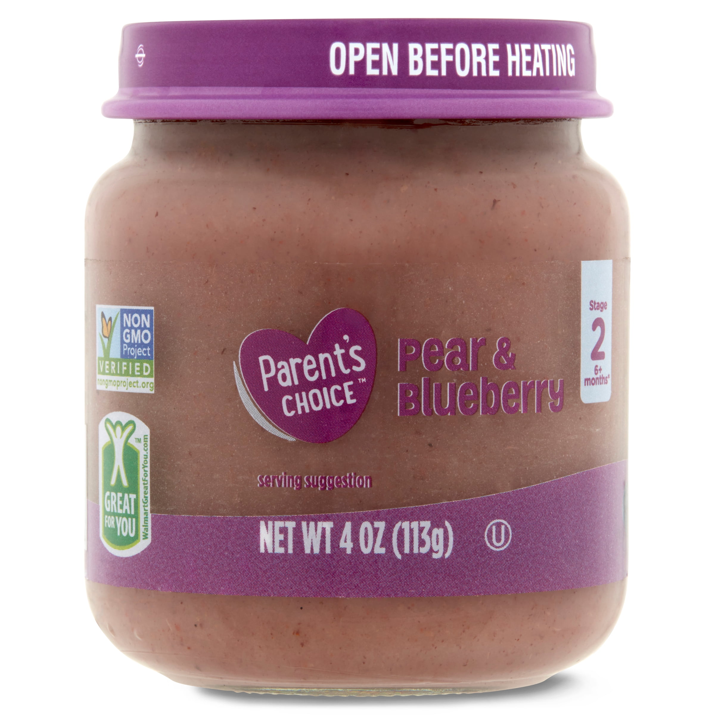 Parent's Choice Pear & Blueberry Stage 2 Baby Food, 4 oz HSA/FSA ...