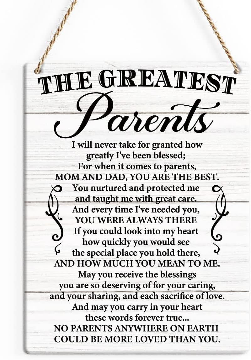 Parents Wood Decor Sign, the Greatest Parents You Were Always There ...