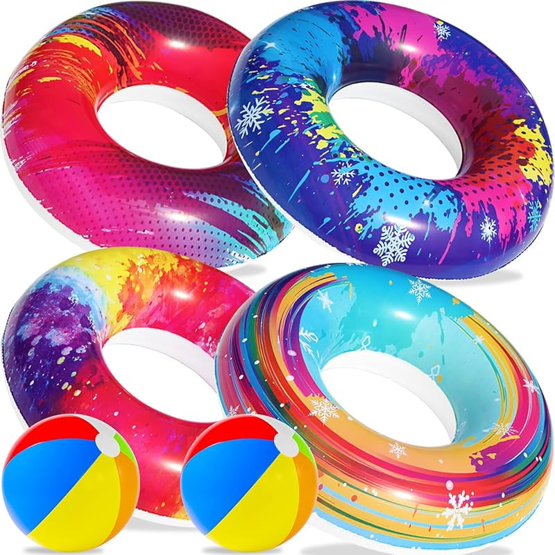 Parentswell 6PCS Big Pool Floats Tubes: Inflatable Pool Floats Swimming ...