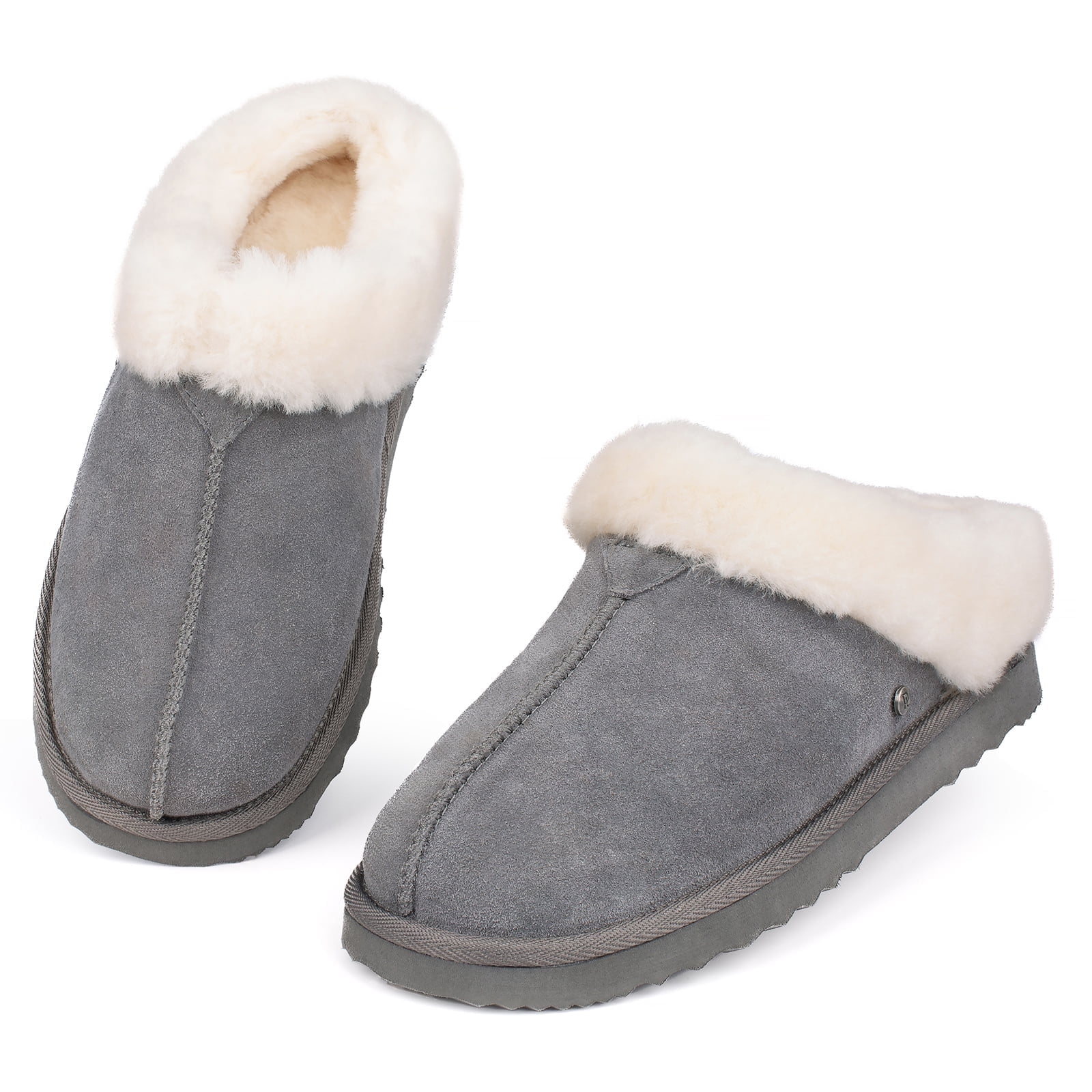 Parfeying Women's Slip on House Slippers, Real Wool from Sheep, Anti ...
