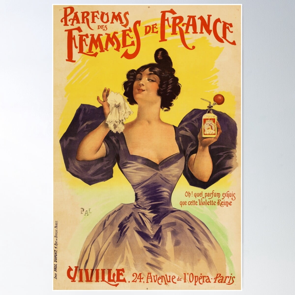 Parfums Des Femmes De France Viville 1897 French Perfume Poster By Pal ...