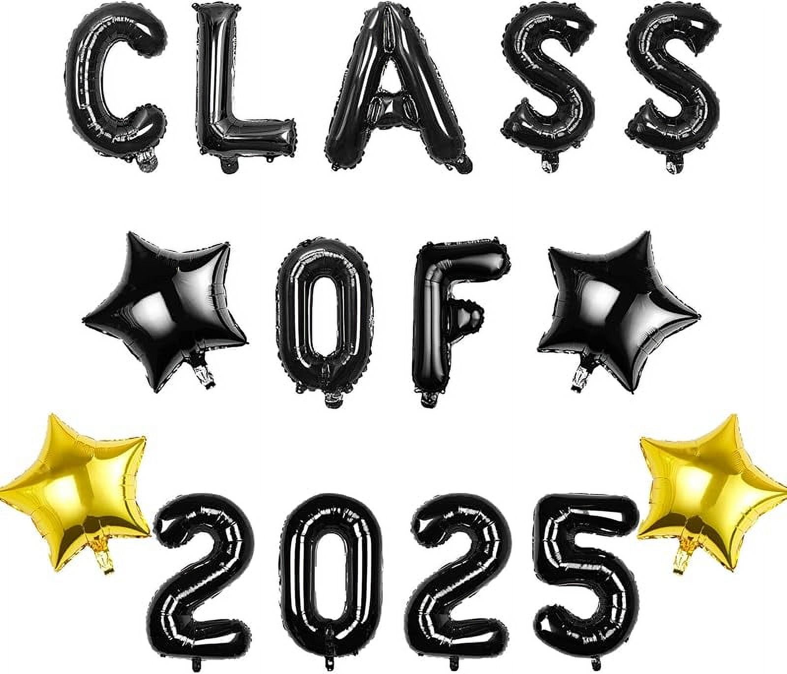 Pargleev Class of 2025 Balloons with Star Hanging Foil Balloons Letter ...