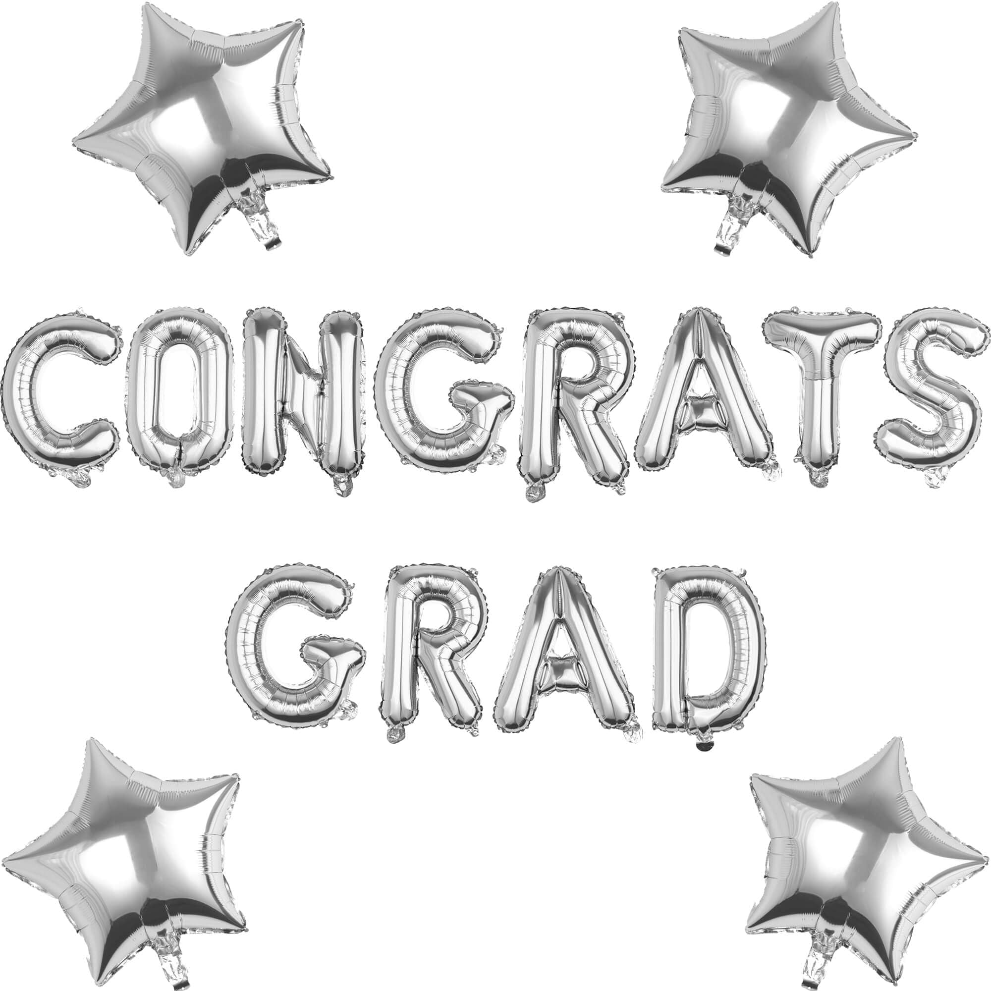 Pargleev Congrats Grad Balloons with Star Hanging Foil Balloons Letter ...
