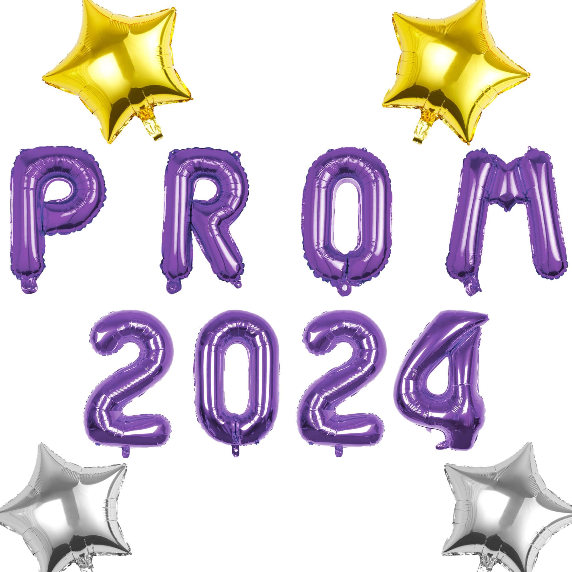 Pargleev Prom 2024 Balloons with Star Hanging Foil Balloons Letter for ...