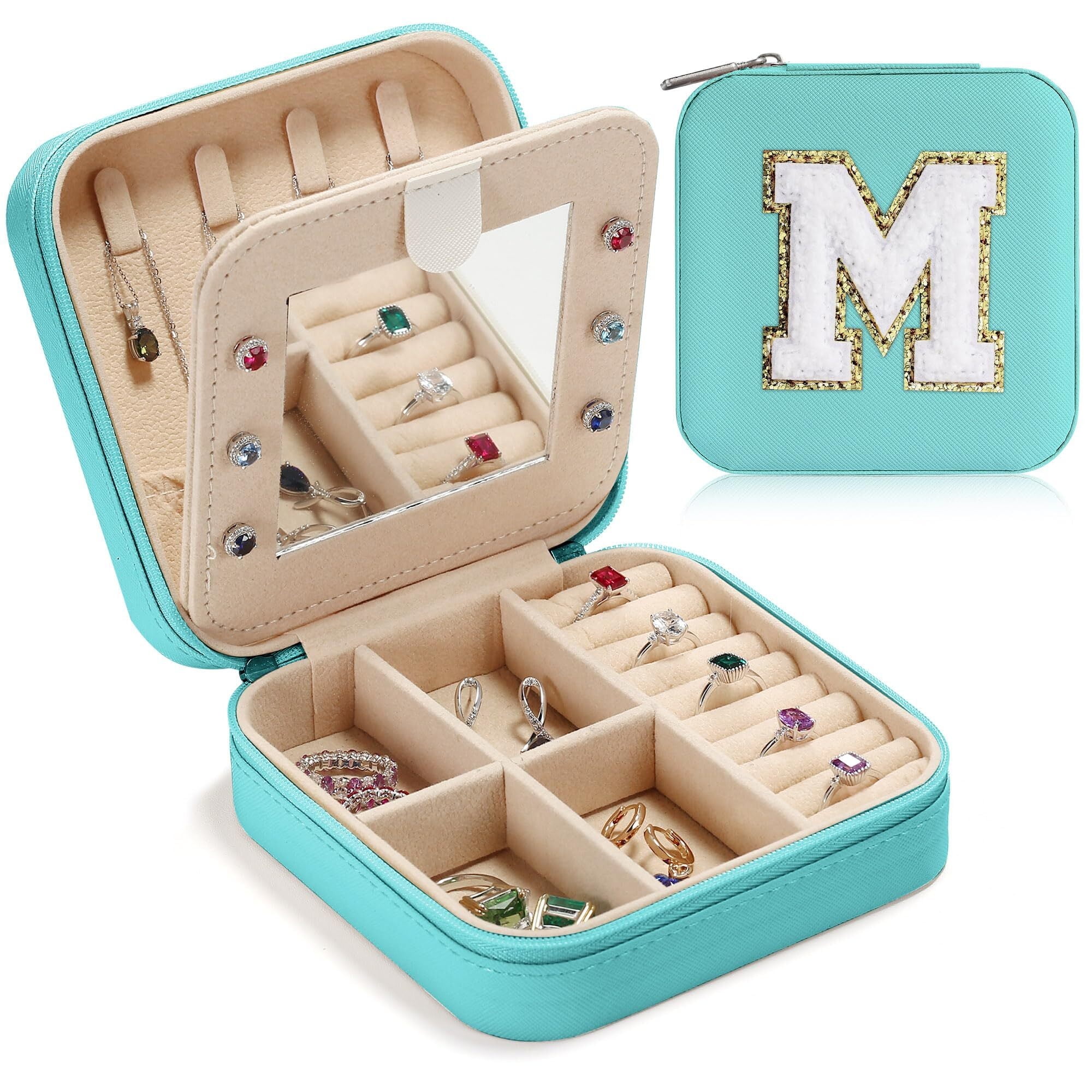 Parima Large Jewelry Box for Girls, Travel Initial Jewelry Box for ...