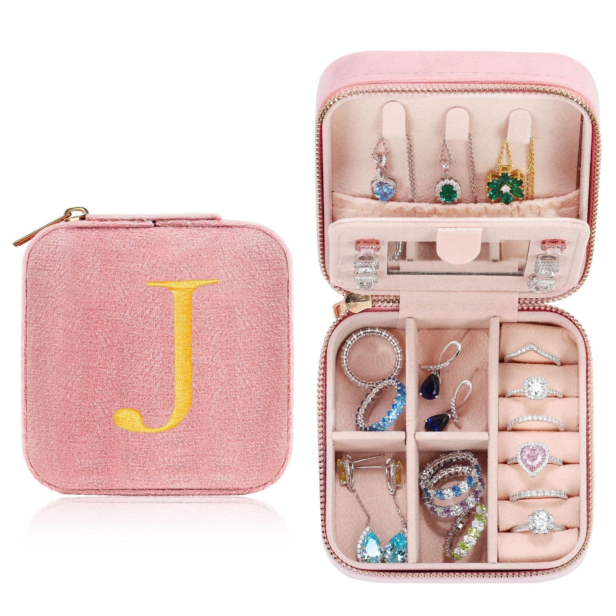 Parima Small Mini Travel Jewelry Box for Women, Travel Jewelry Case ...