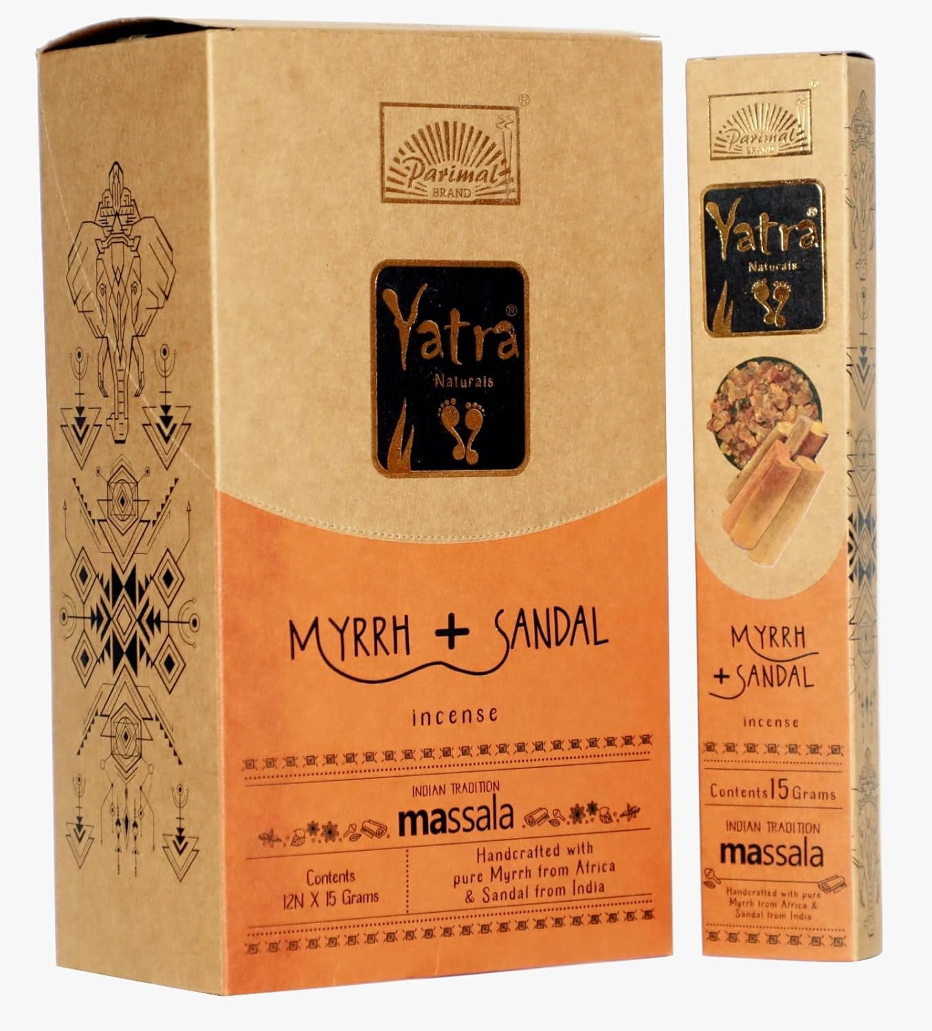 Parimal Mandir Yatra Naturals Myrrh & Sandal Incense Stick Pack of 180G, 12 Pack - Walmart.com
