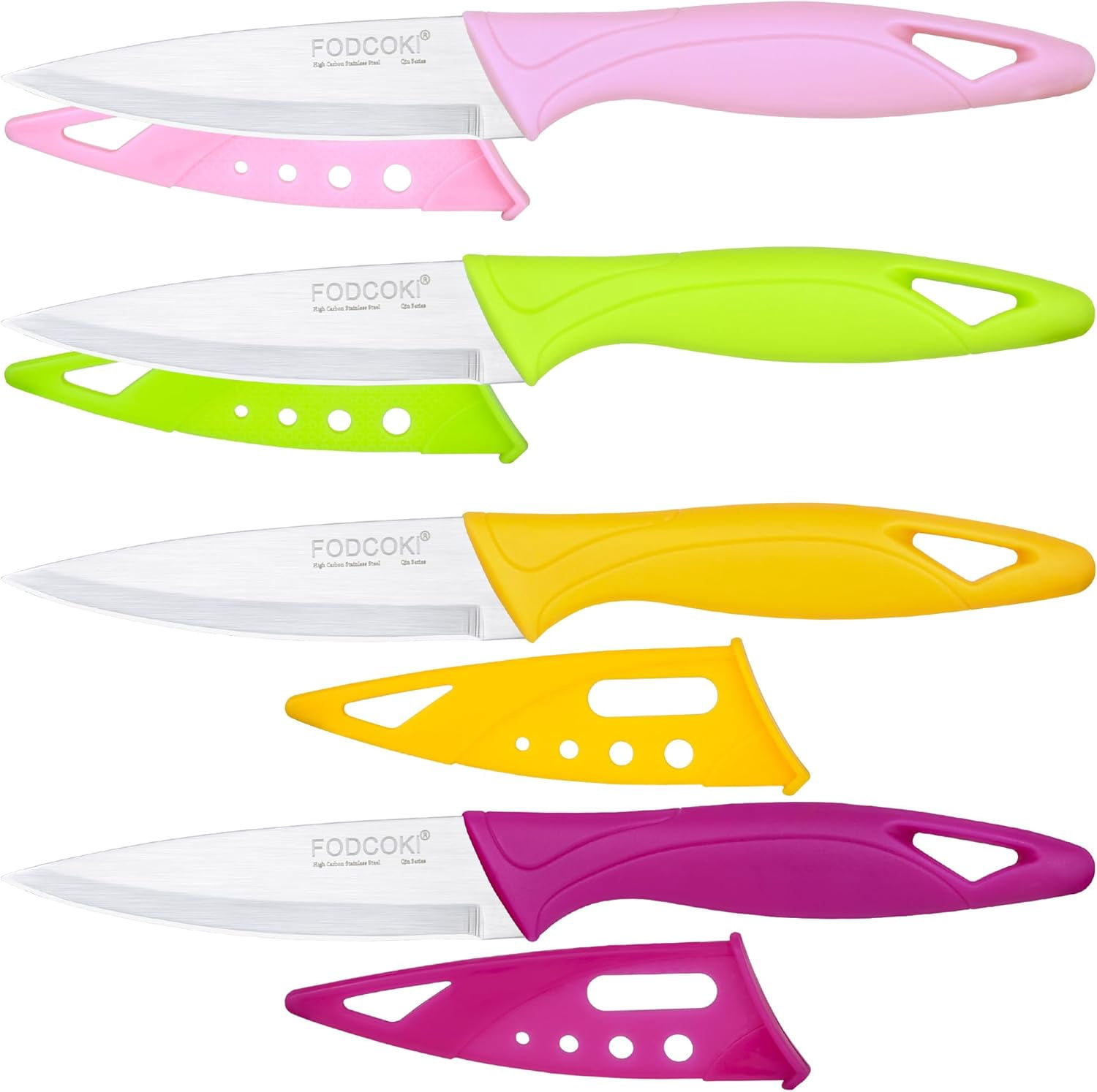 Paring Knife, 4 inch Fruit Paring Knives Set of 4 with Cover Sheath ...