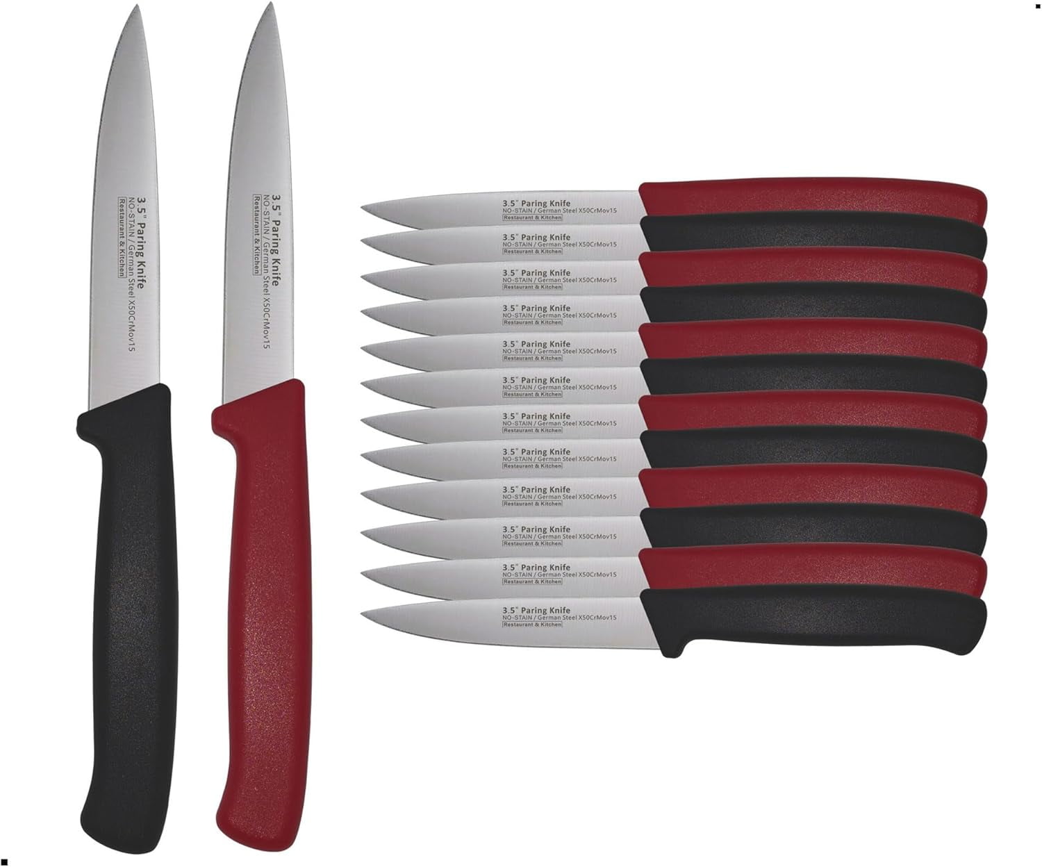 Paring Knife Set, 12 Pieces Utility Knives - MATTSTONE HILL Commercial ...